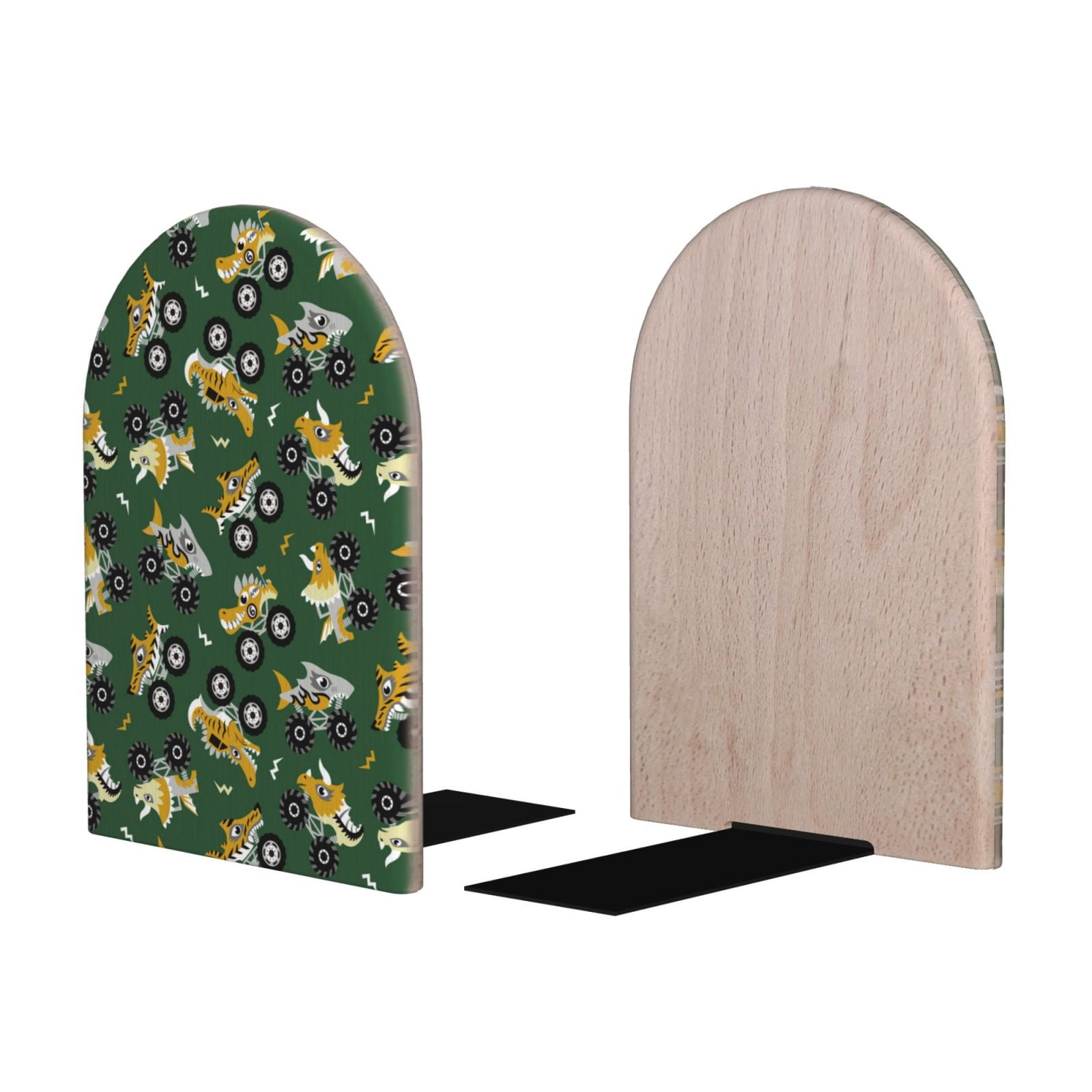 Picia Cartoon Car Pattern Wood Bookends for Shelves,Non-slip Bookends ...