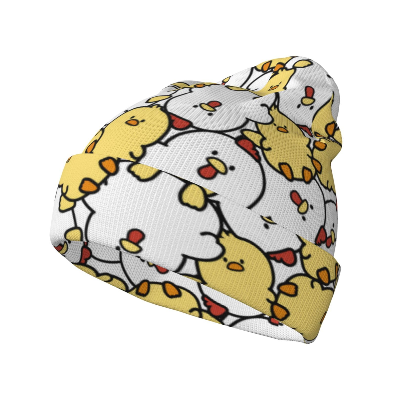 Picia Cartoon Chicken Pattern Knitted Beanie Hat for Men and Women ...