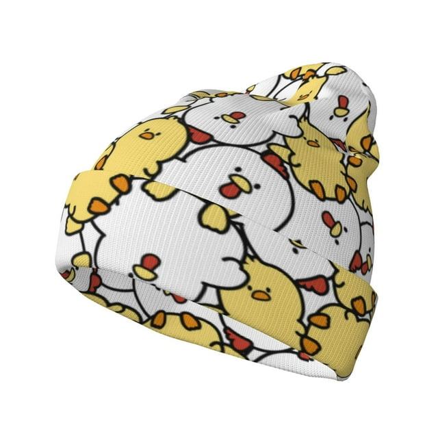 Picia Cartoon Chicken Pattern Knitted Beanie Hat for Men and Women ...