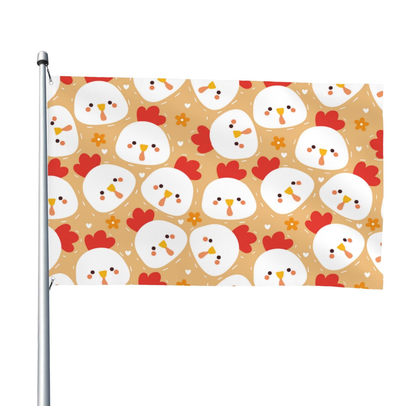 Picia Cartoon Chicken Printed Flag ,Cartoon Chicken Pattern Garden Flag ...