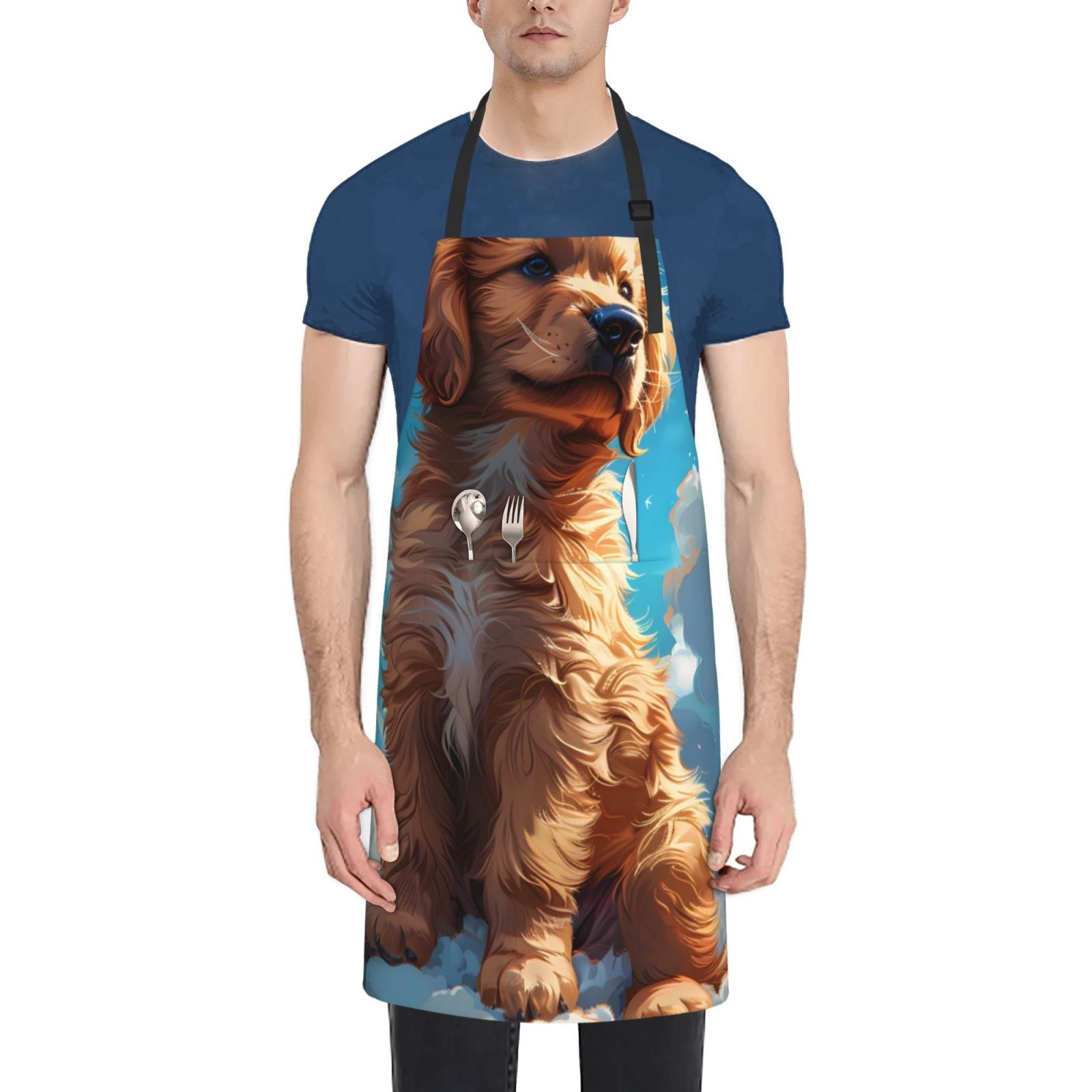 Picia Cartoon Cloud Puppy Waterproof Apron for Unisex Adult ...