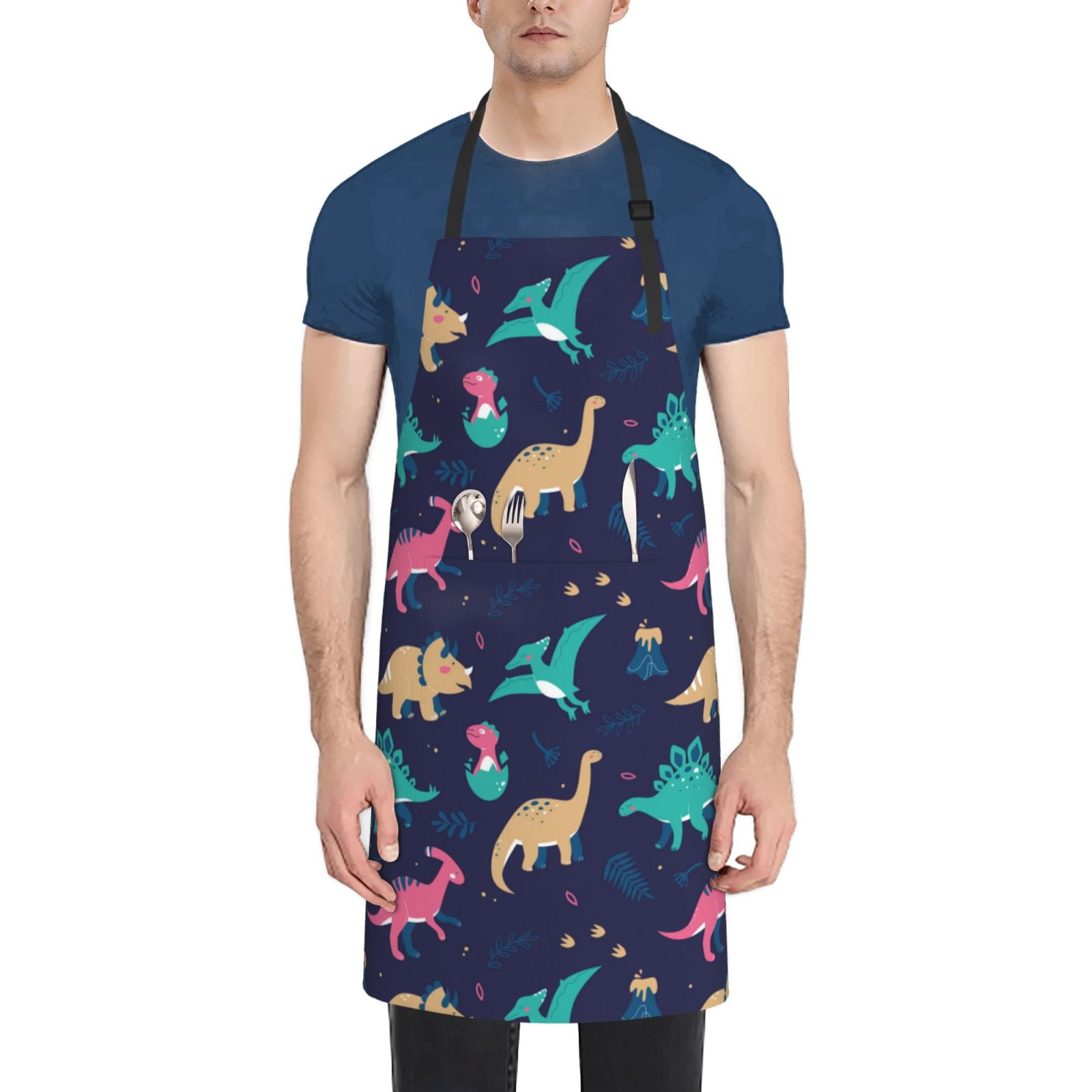 Picia Cartoon Dinosaur Waterproof Apron for Unisex Adult - Adjustable ...