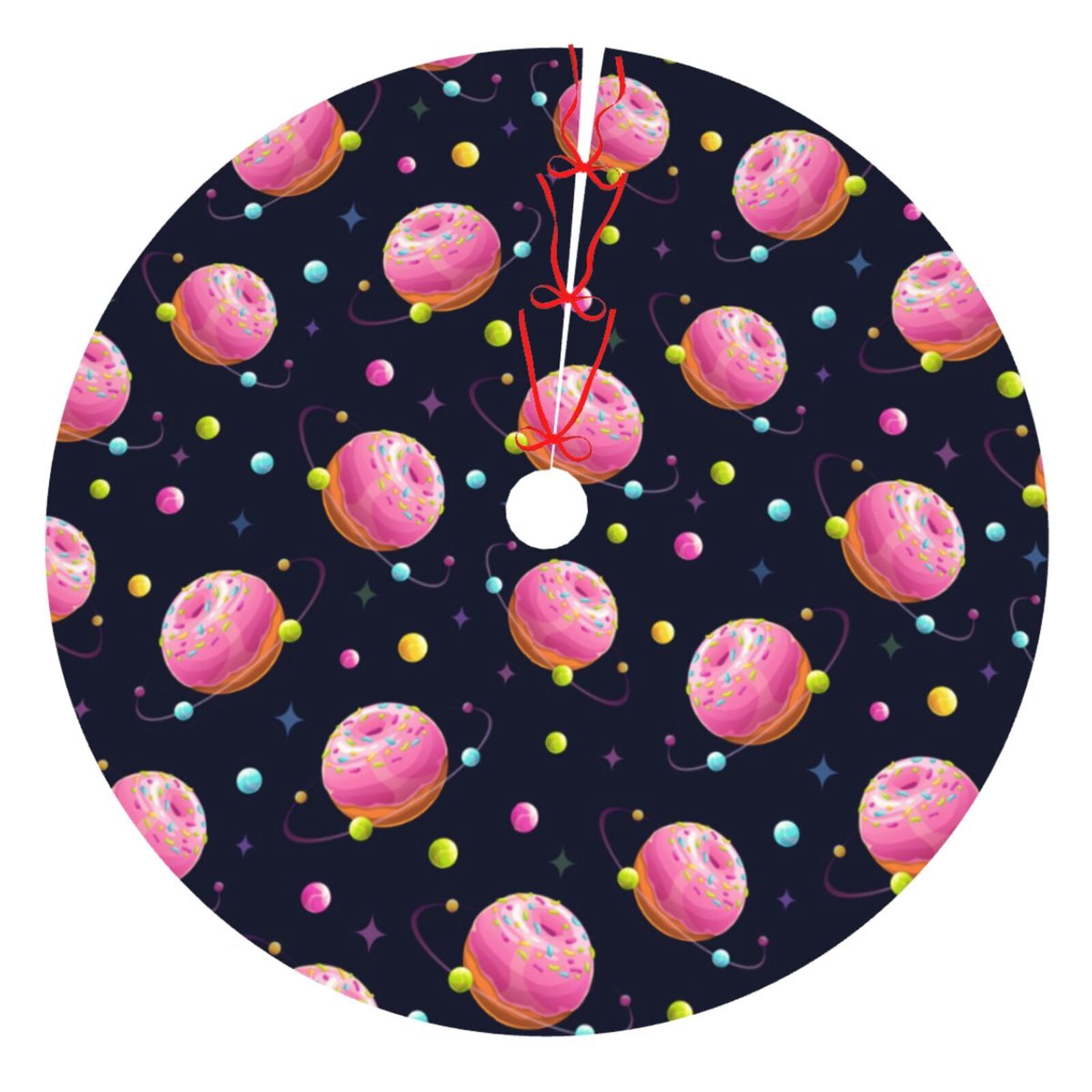 Picia Cartoon Donut Planets Print Christmas Tree Skirt , Christmas Tree ...