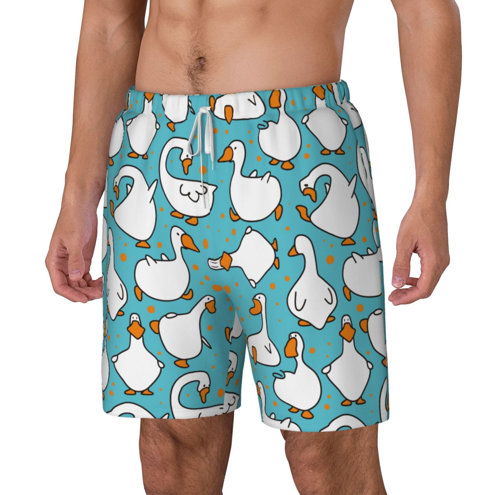 Picia Cartoon Funny Goose pattern Mens Swim Trunks with Compression ...