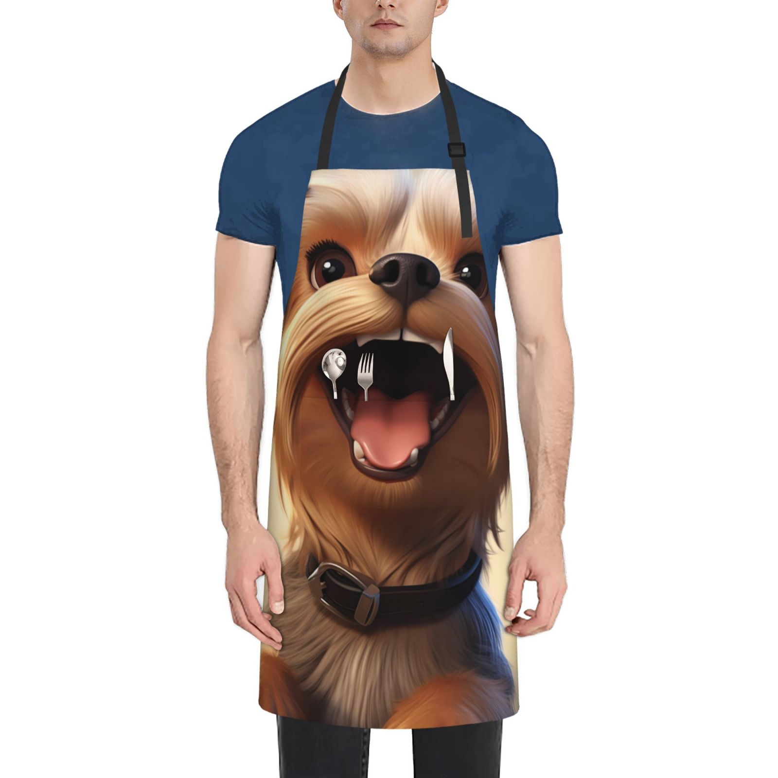 Picia Cartoon Happy Cute Puppy Waterproof Apron for Unisex Adult ...