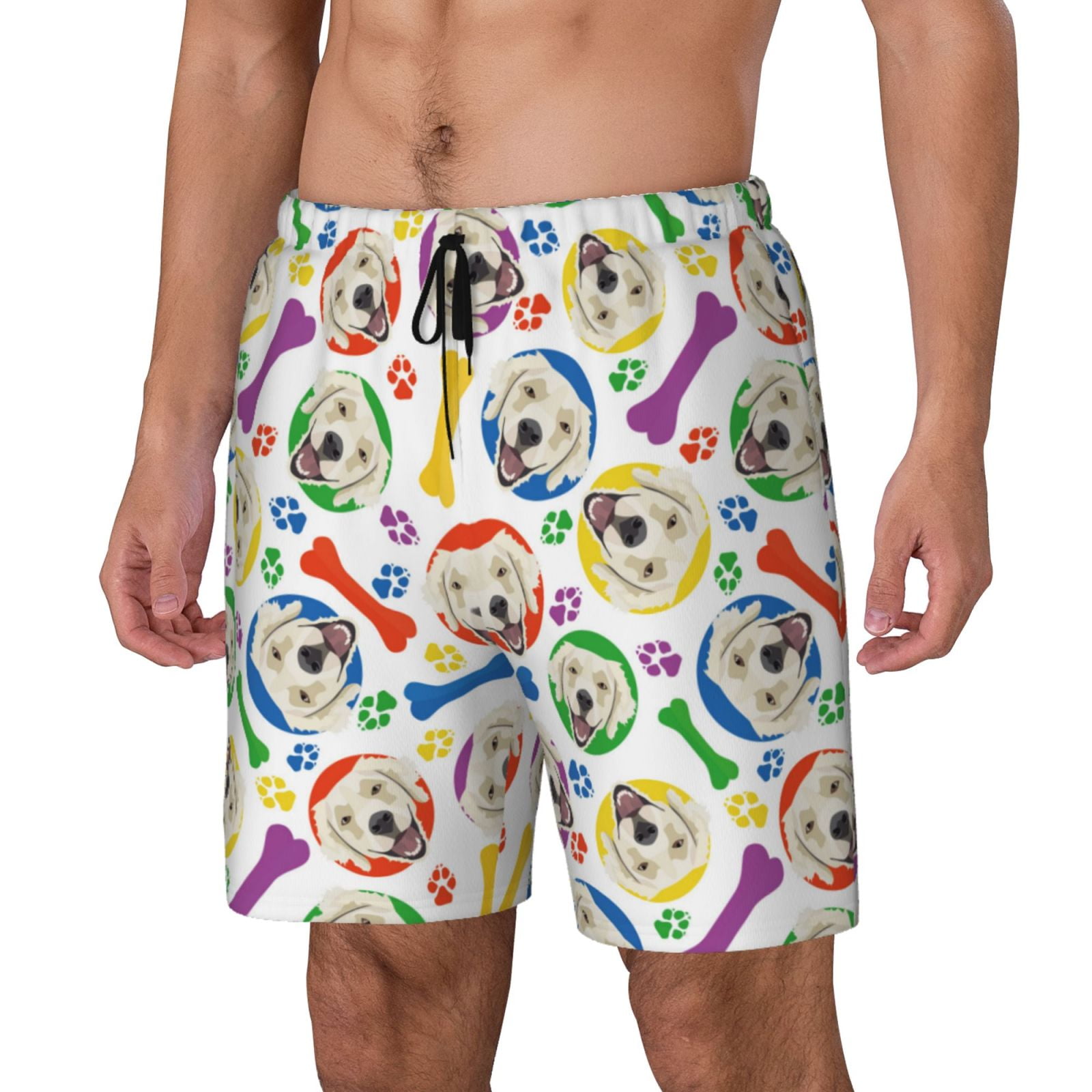 Picia Cartoon Labrador Retriever pattern Mens Swim Trunks with ...