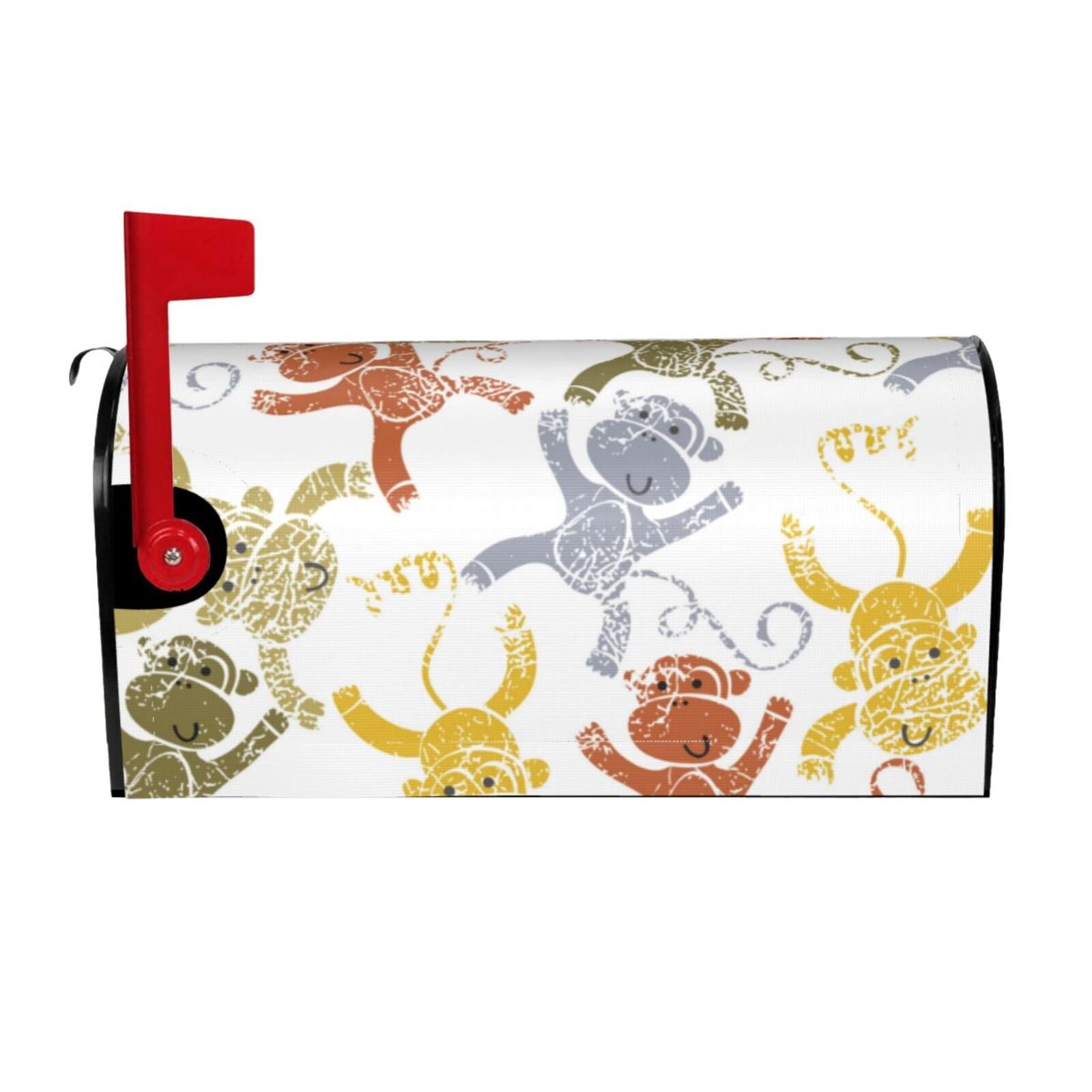 Picia Cartoon Monkey Magnetic Mailbox Cover Standard Size-21x18 in ...