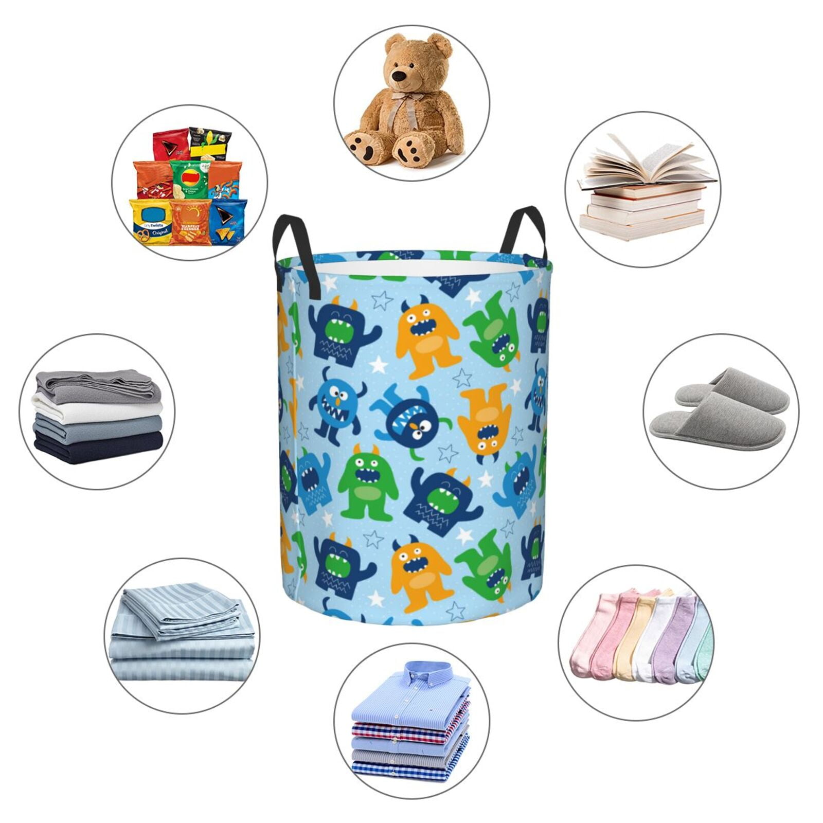 Picia Cartoon Monster Large Laundry Basket, Waterproof, Freestanding ...