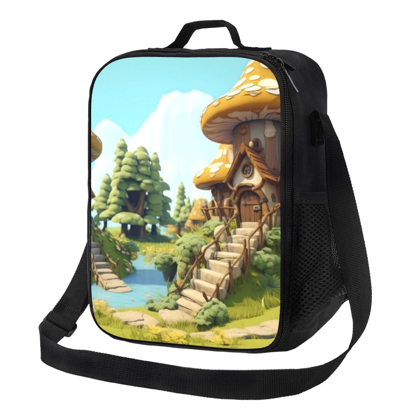 Picia Cartoon Mushroom House Lunch box Lunch bag for men women Large ...