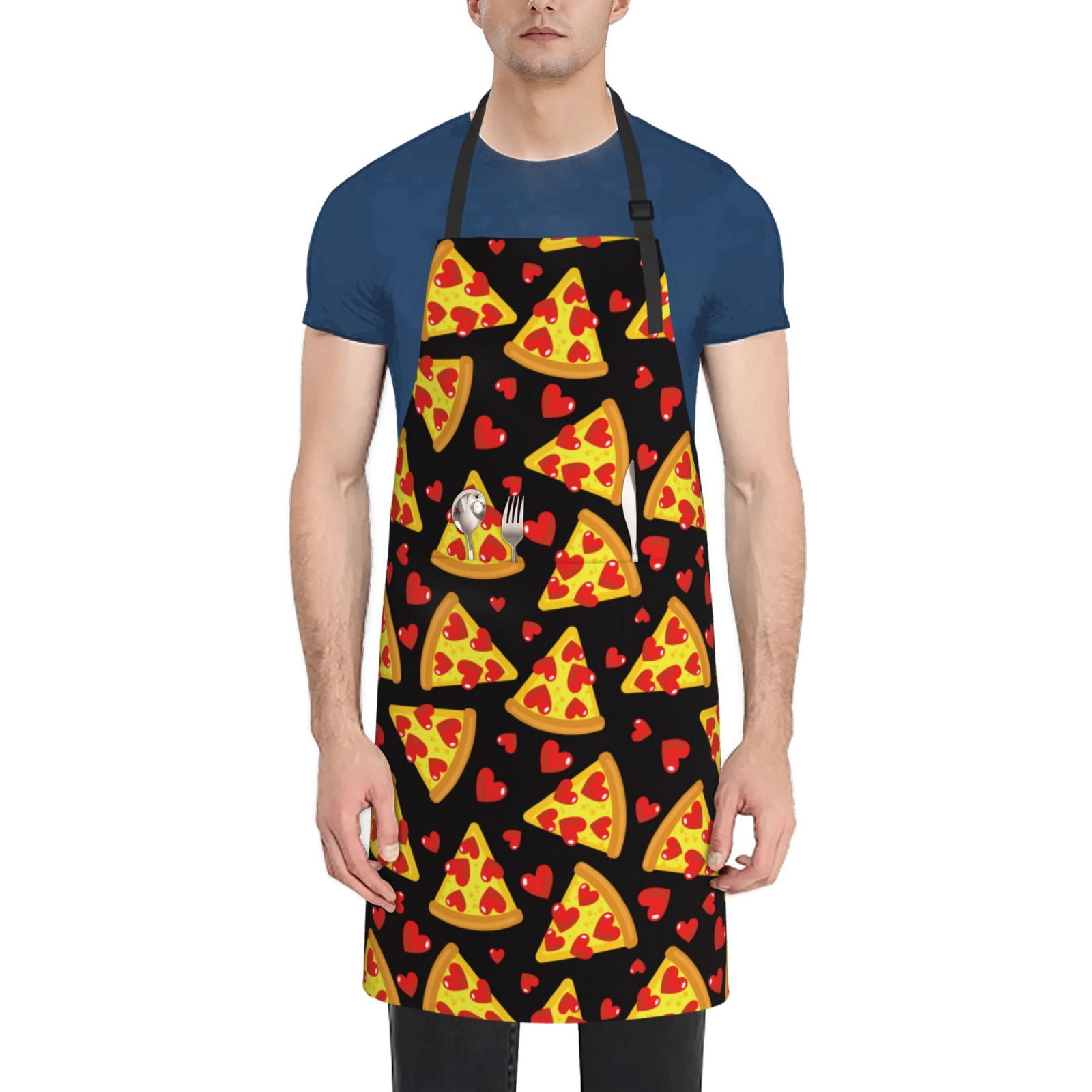 Picia Cartoon Pizza Waterproof Apron for Unisex Adult - Adjustable Bib ...