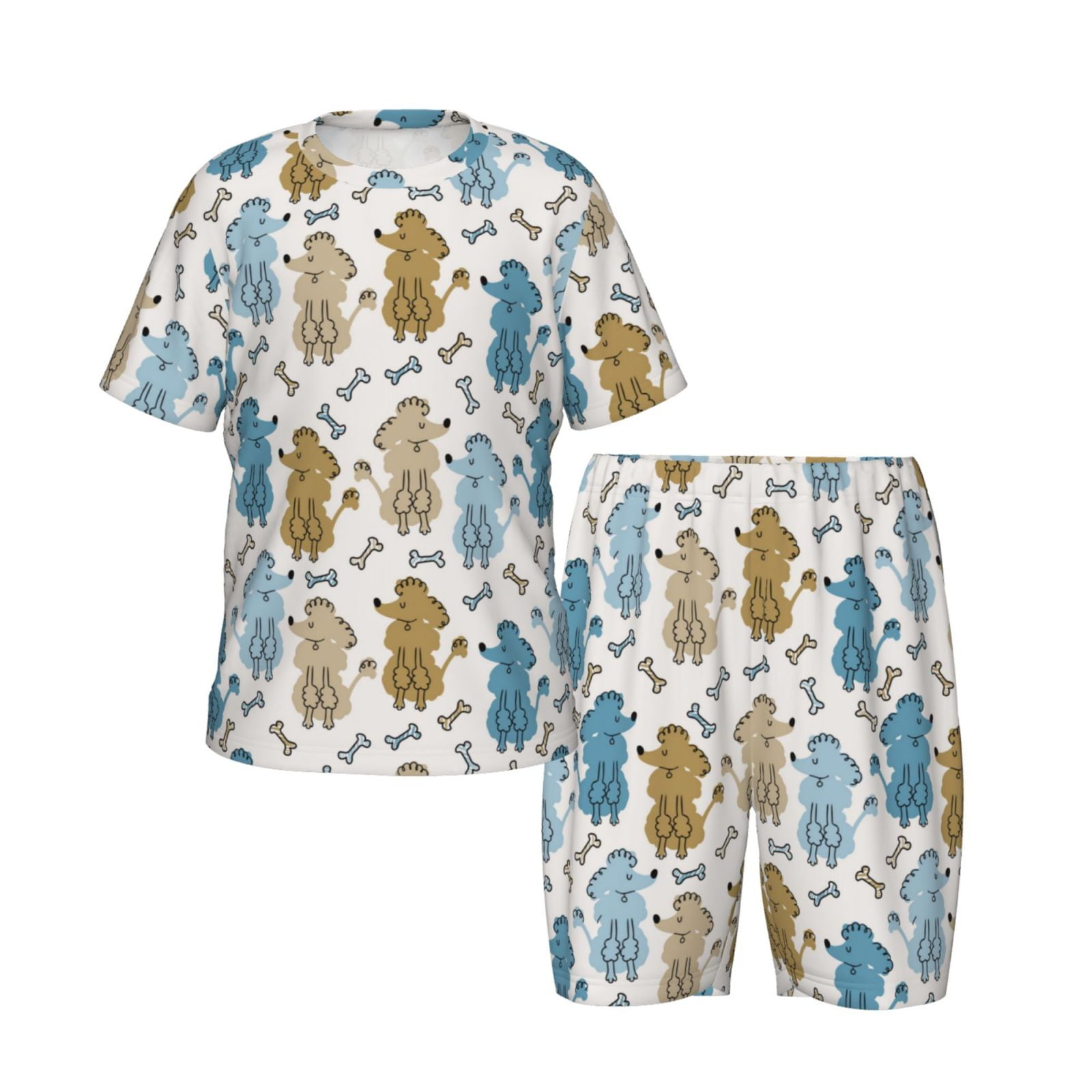 Picia Cartoon Poodle Dog Printed Boys' Kids-PJ Snug Fit Cotton Short ...