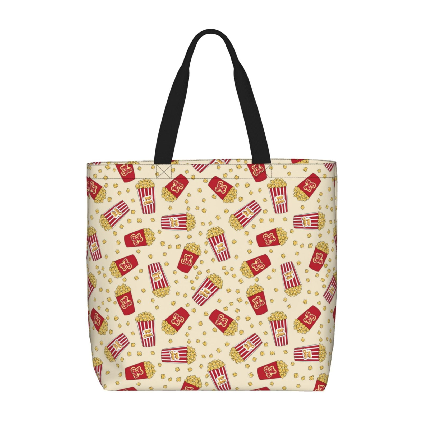 Picia Cartoon Popcorn for Tote Bag for Women with Zipper, Gym Tote with ...