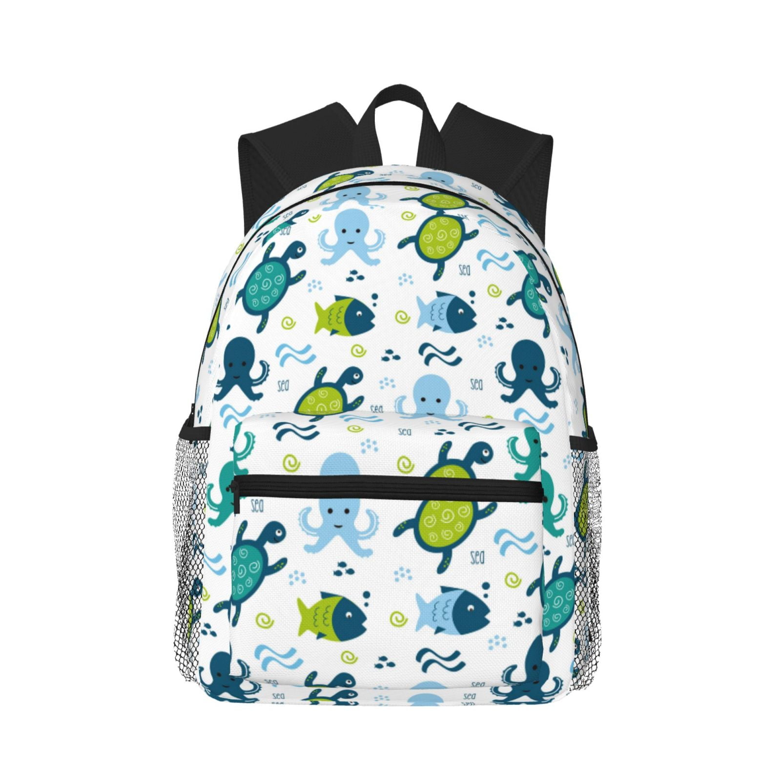 Picia Cartoon Sea Creatures Large Capacity Backpack Classic Style ...