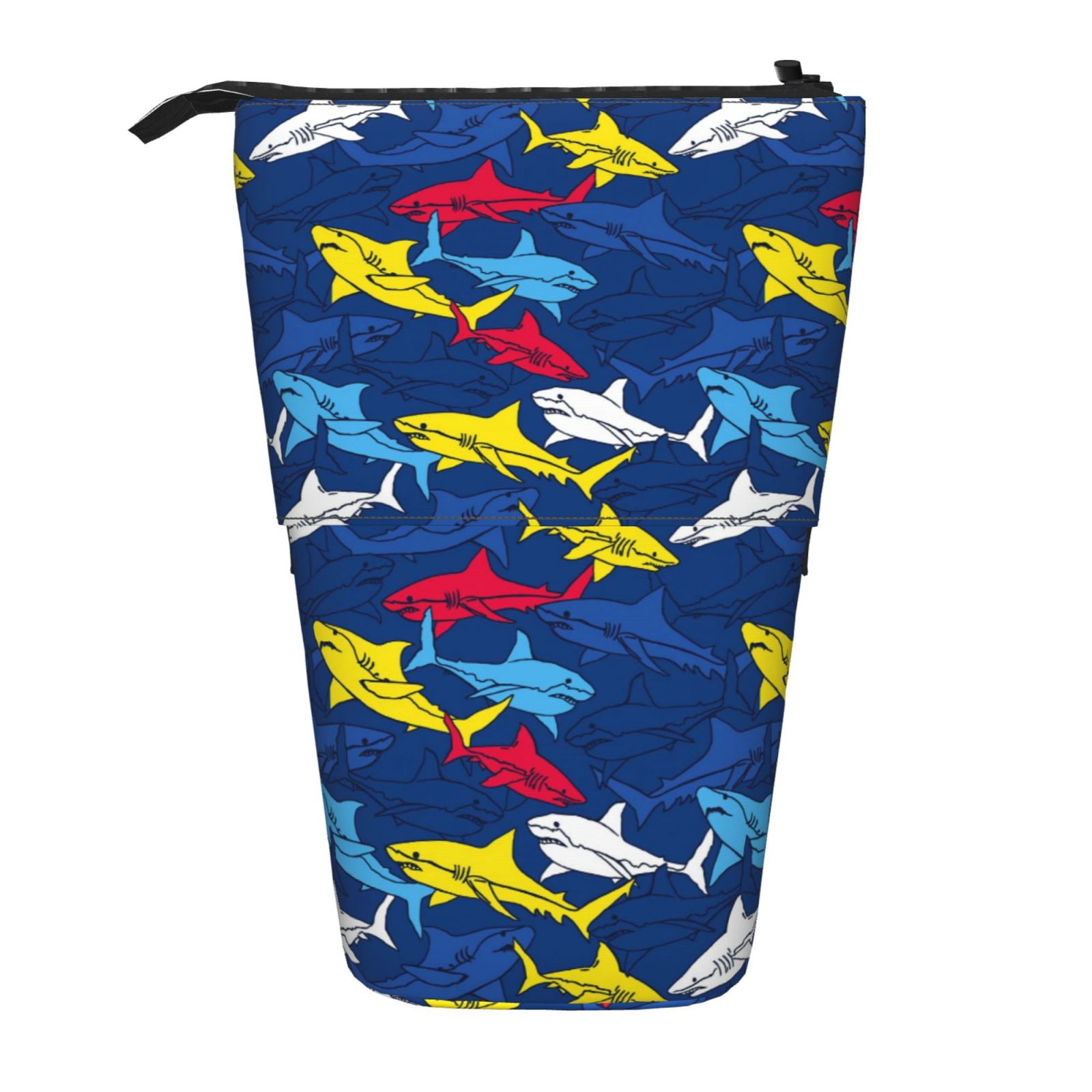 Picia Cartoon Shark Print Telescopic Pencil Case, Telescopic Pen Holder ...