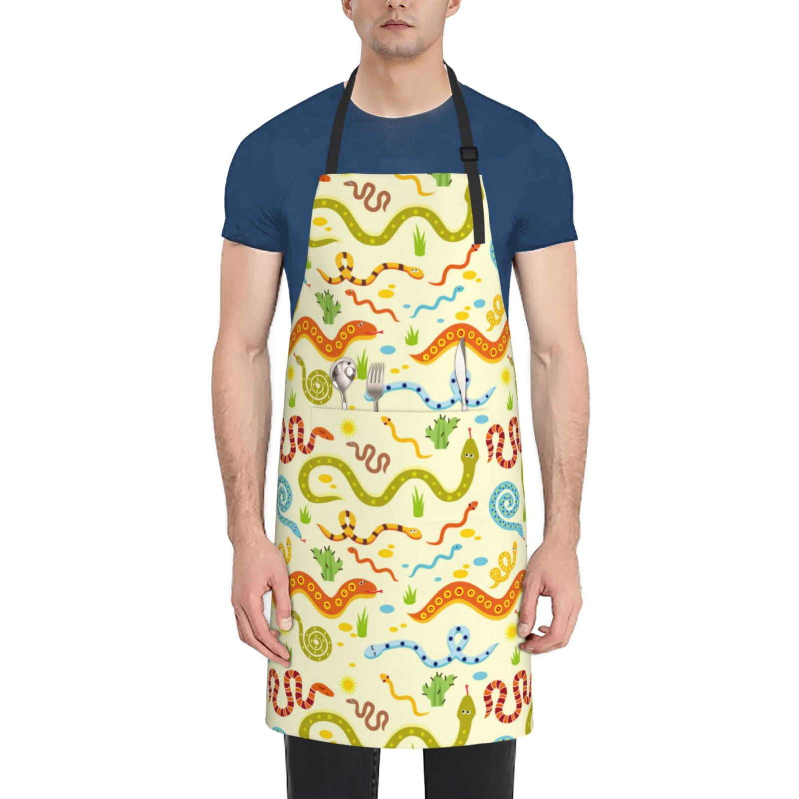 Picia Cartoon Snake8 Waterproof Apron for Unisex Adult - Adjustable Bib ...