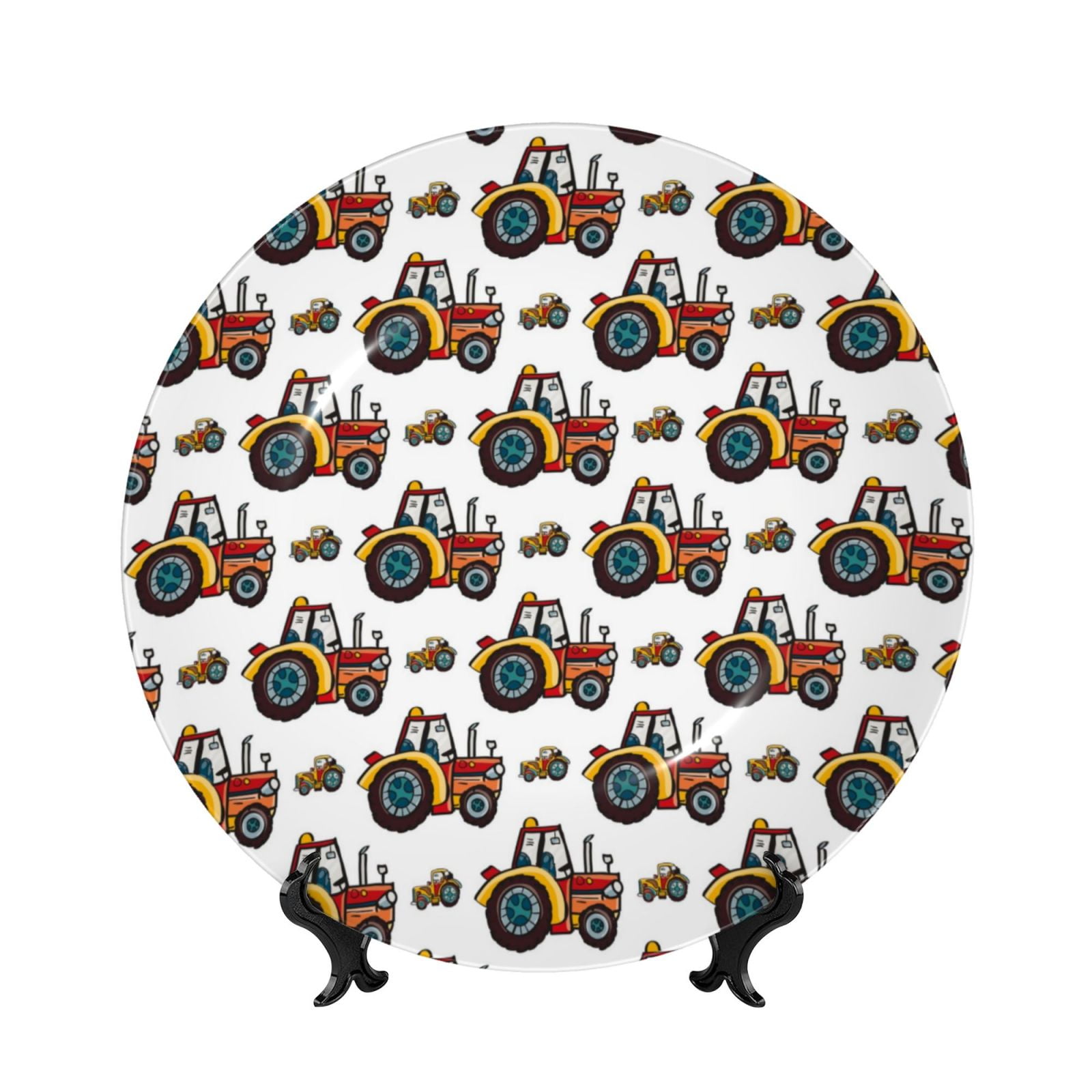 Picia Cartoon Tractor Pattern Bone China Decorative Plate – Wall Decor ...