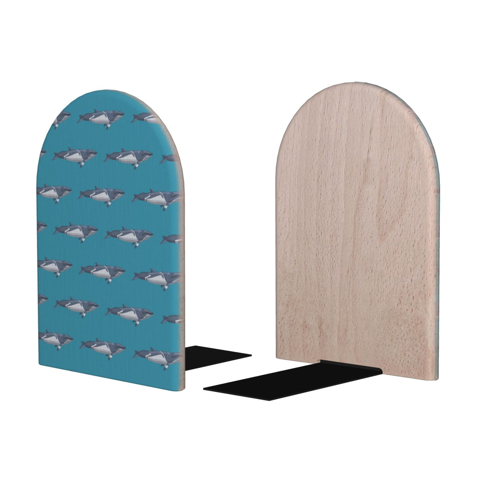 Picia Cartoon Whale Pattern Wood Bookends for Shelves,Non-slip Bookends ...