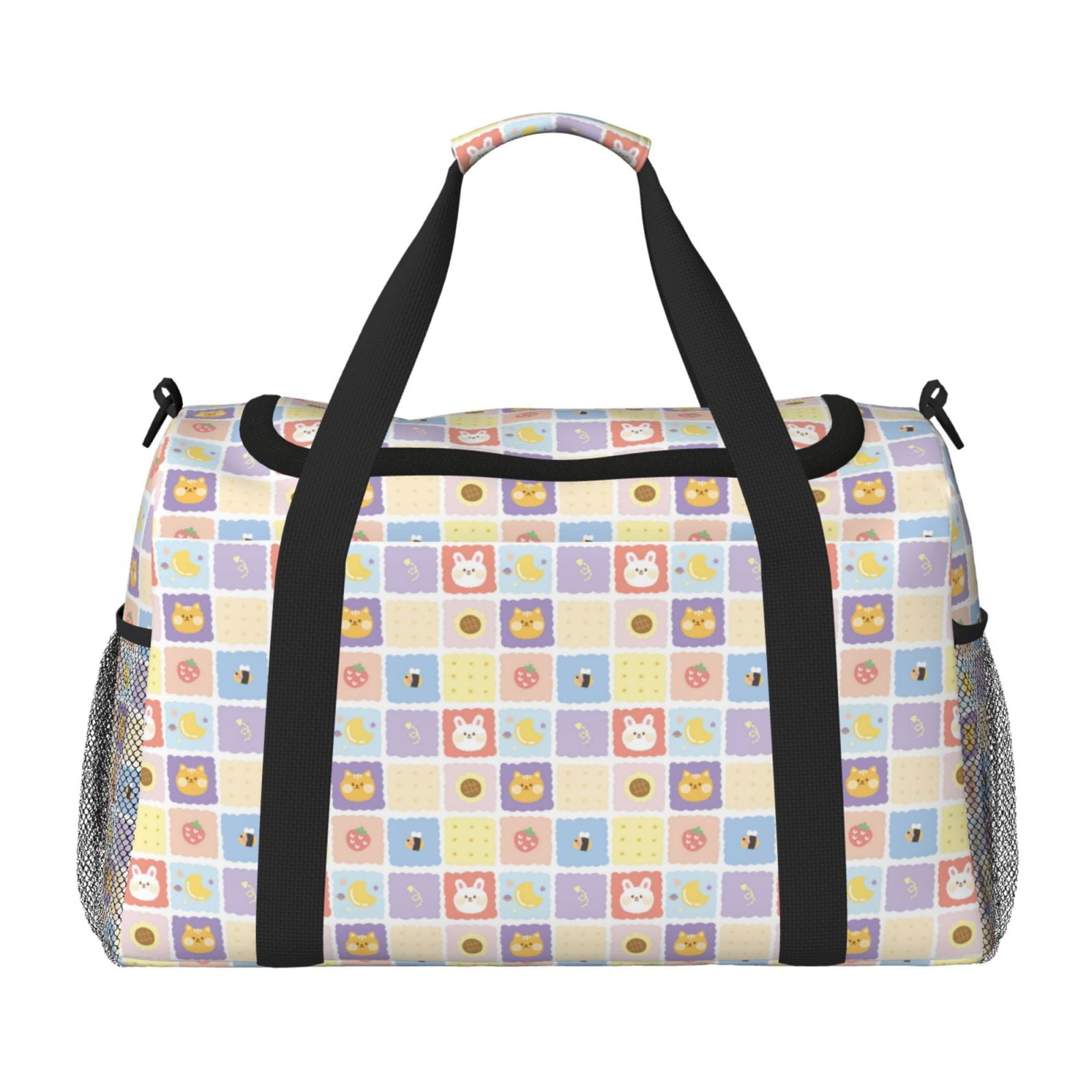 Picia Cat And Rabbit Print Travel Duffle Bag,Weekender Bags for Women ...