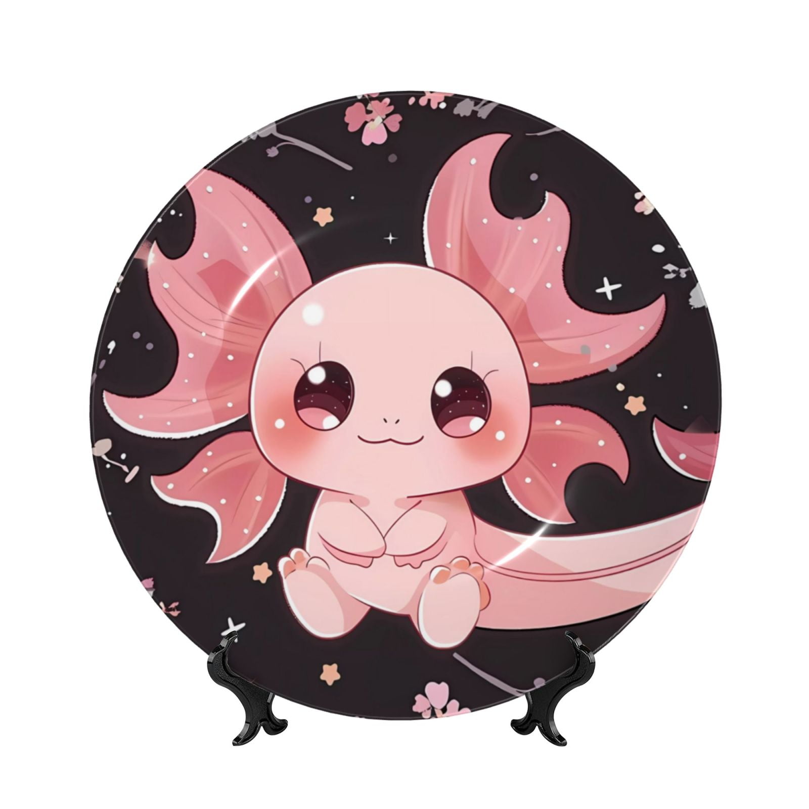 Picia Chibi Axolotl Sakura Fantasy Pattern Bone China Decorative Plate ...