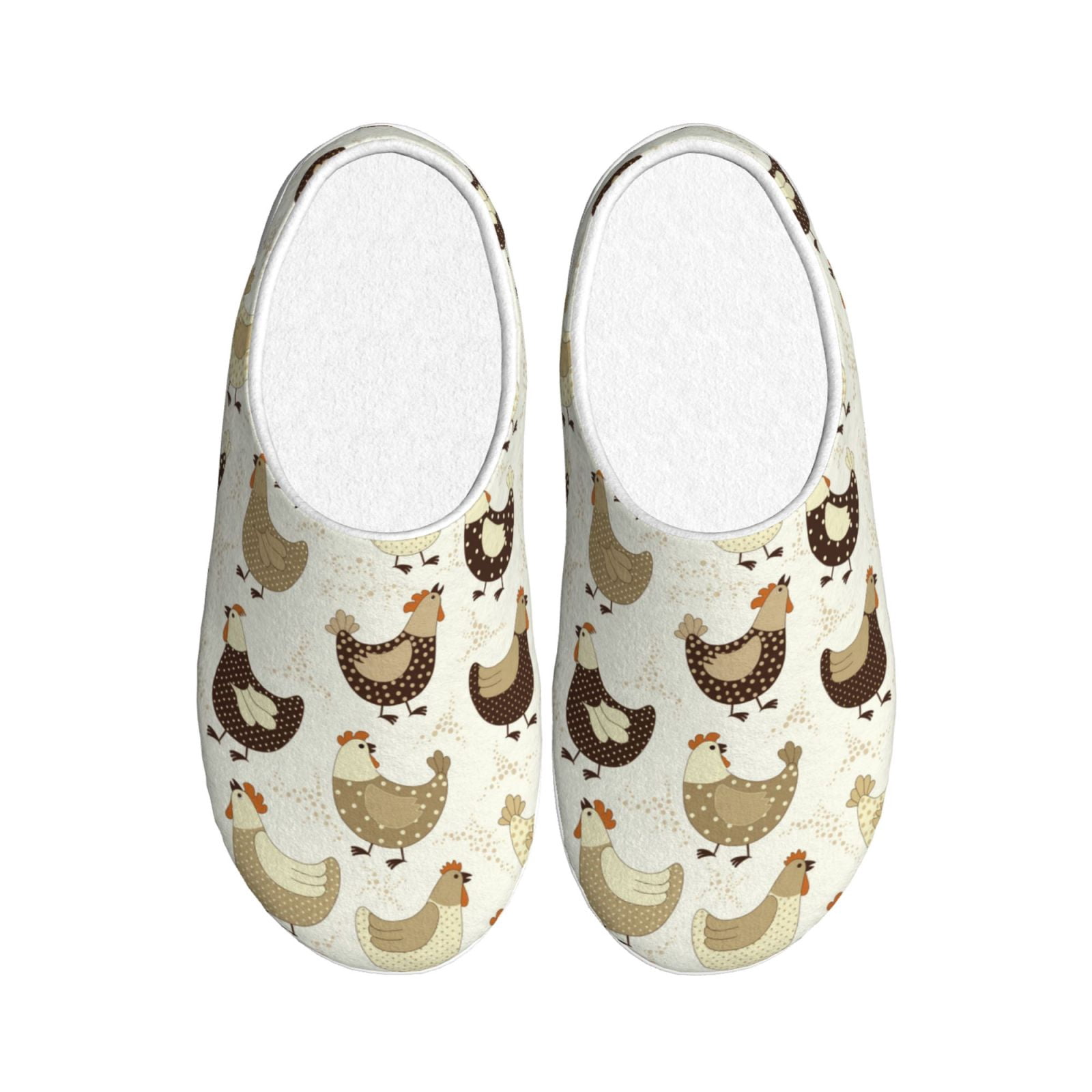 Picia Chicken Cartoon for Women's Lamb-hug Comfy Fleece House Slippers ...