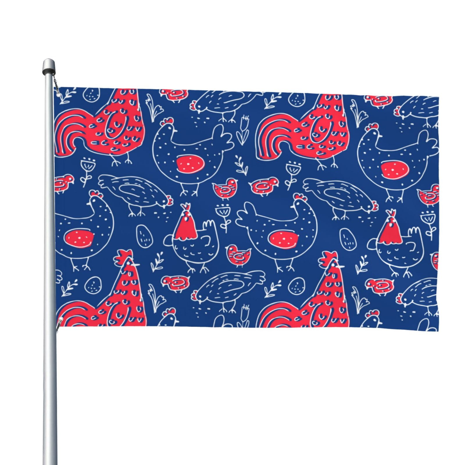 Picia Chicken and Rooster Printed Flag ,Chicken and Rooster Pattern ...