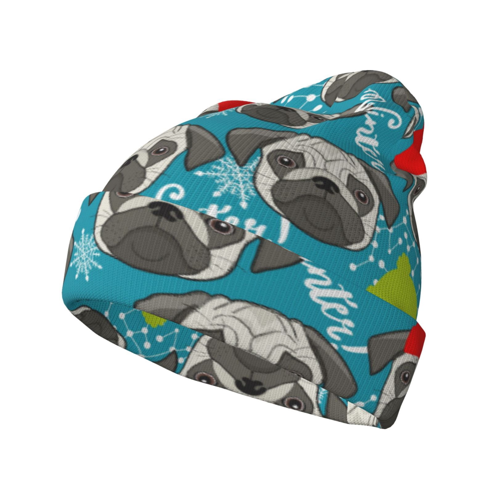 Picia Christmas Hat Cute French Bulldog Pattern Knitted Beanie Hat for ...