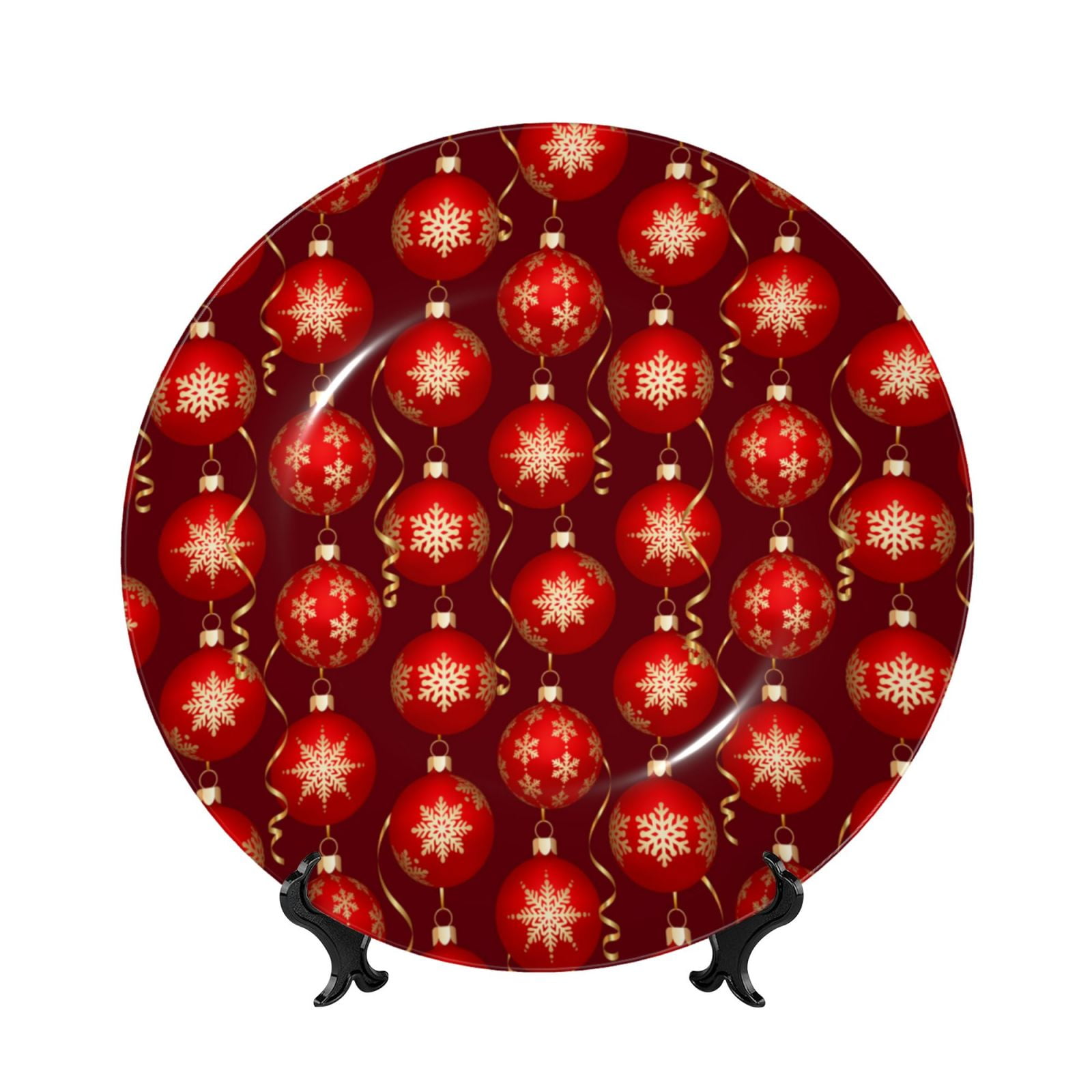 Picia Christmas Red Balls Pattern Bone China Decorative Plate – Wall ...
