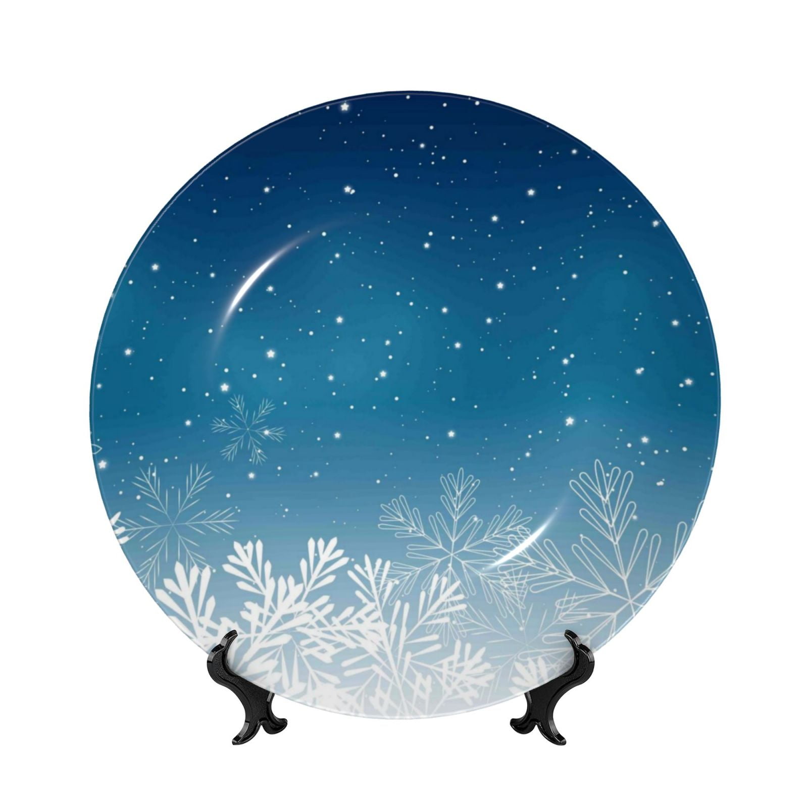 Picia Christmas Snowflakes Pattern Bone China Decorative Plate – Wall ...