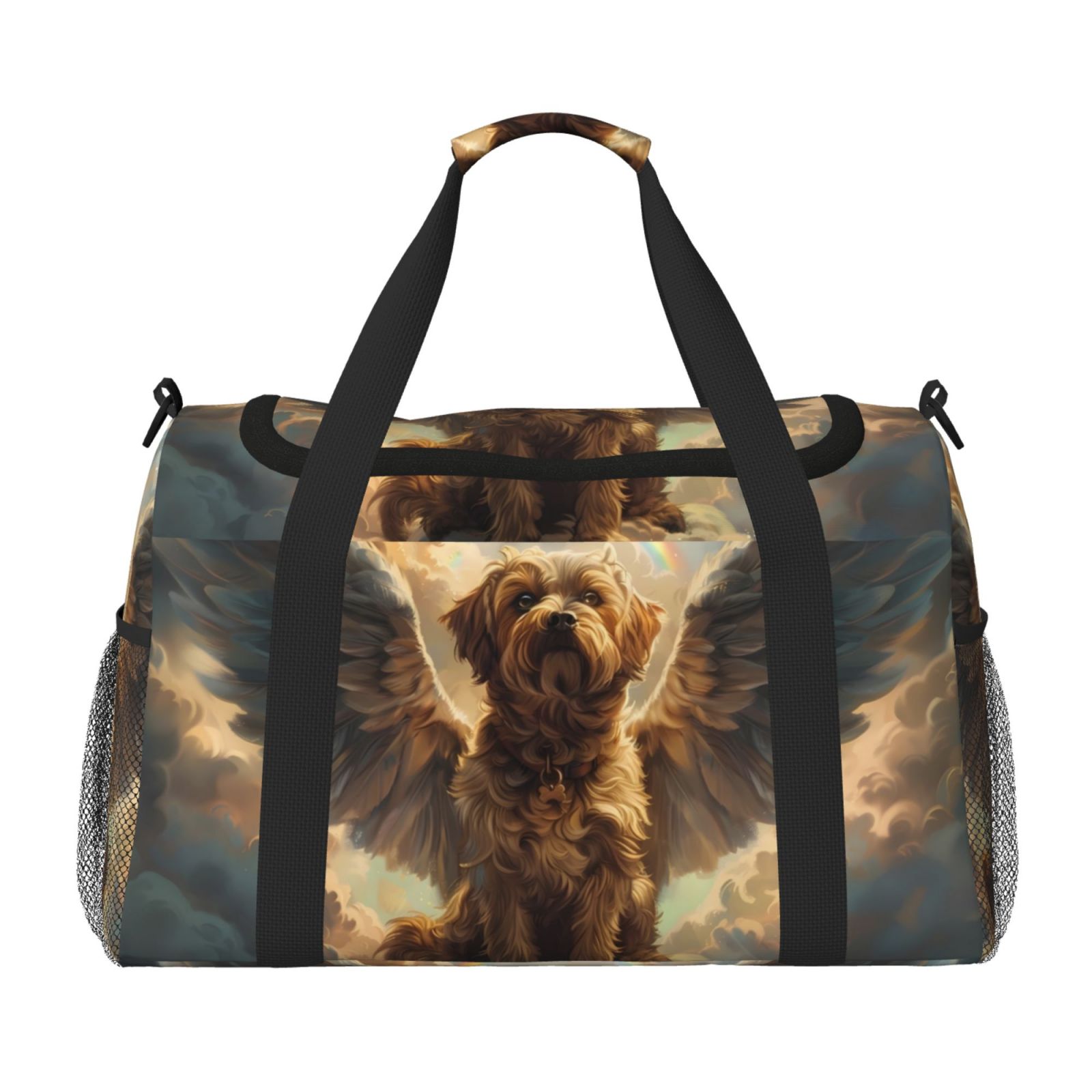 Picia Cloud Rainbow Winged Dog Print Travel Duffle Bag,Weekender Bags ...
