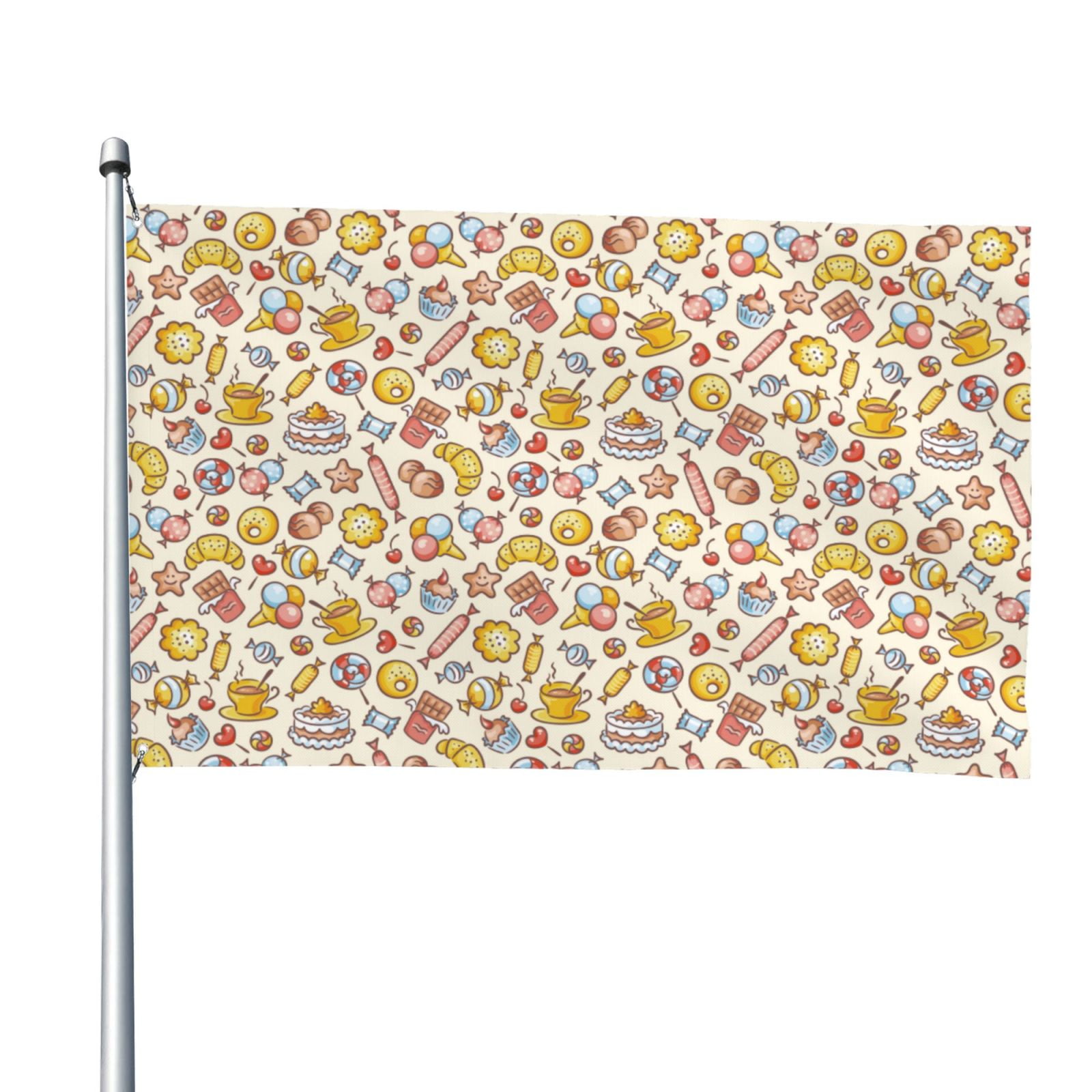 Picia Coffee Donuts Printed Flag ,Coffee Donuts Pattern Garden Flag ...