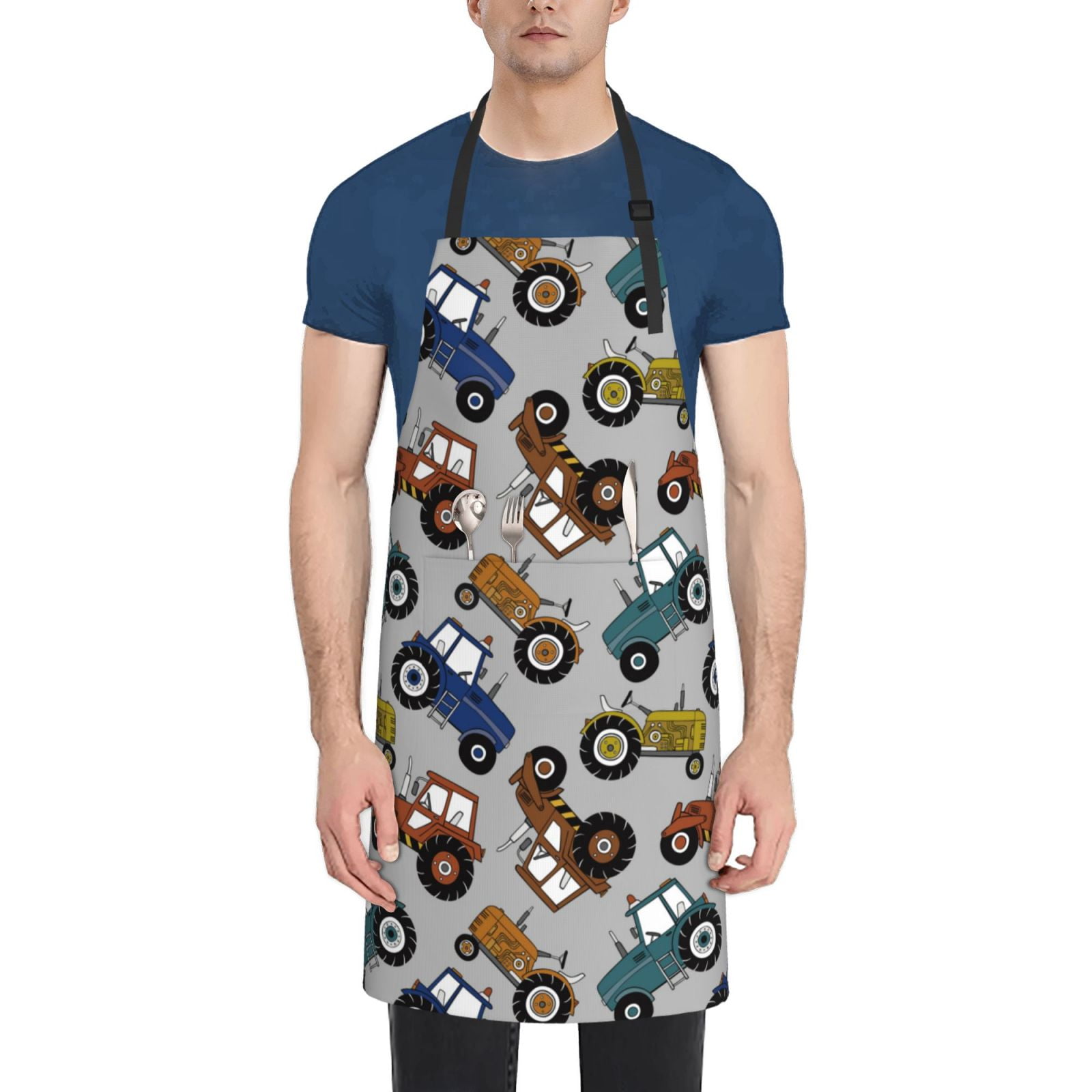 Picia Color Tractor Waterproof Apron for Unisex Adult - Adjustable Bib ...