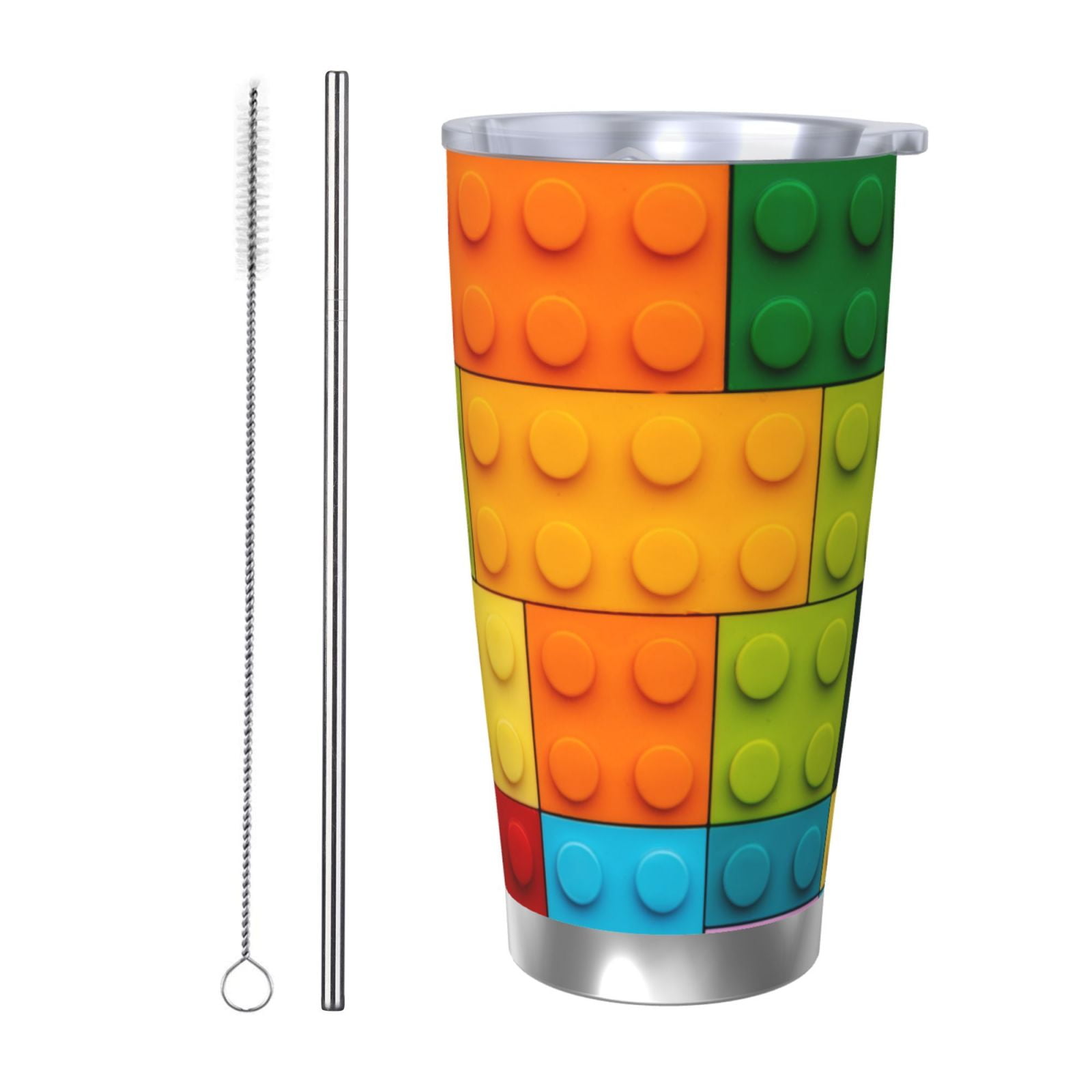 Picia Colorful Building Blocks Pattern 20 oz Tumbler Stainless Steel ...