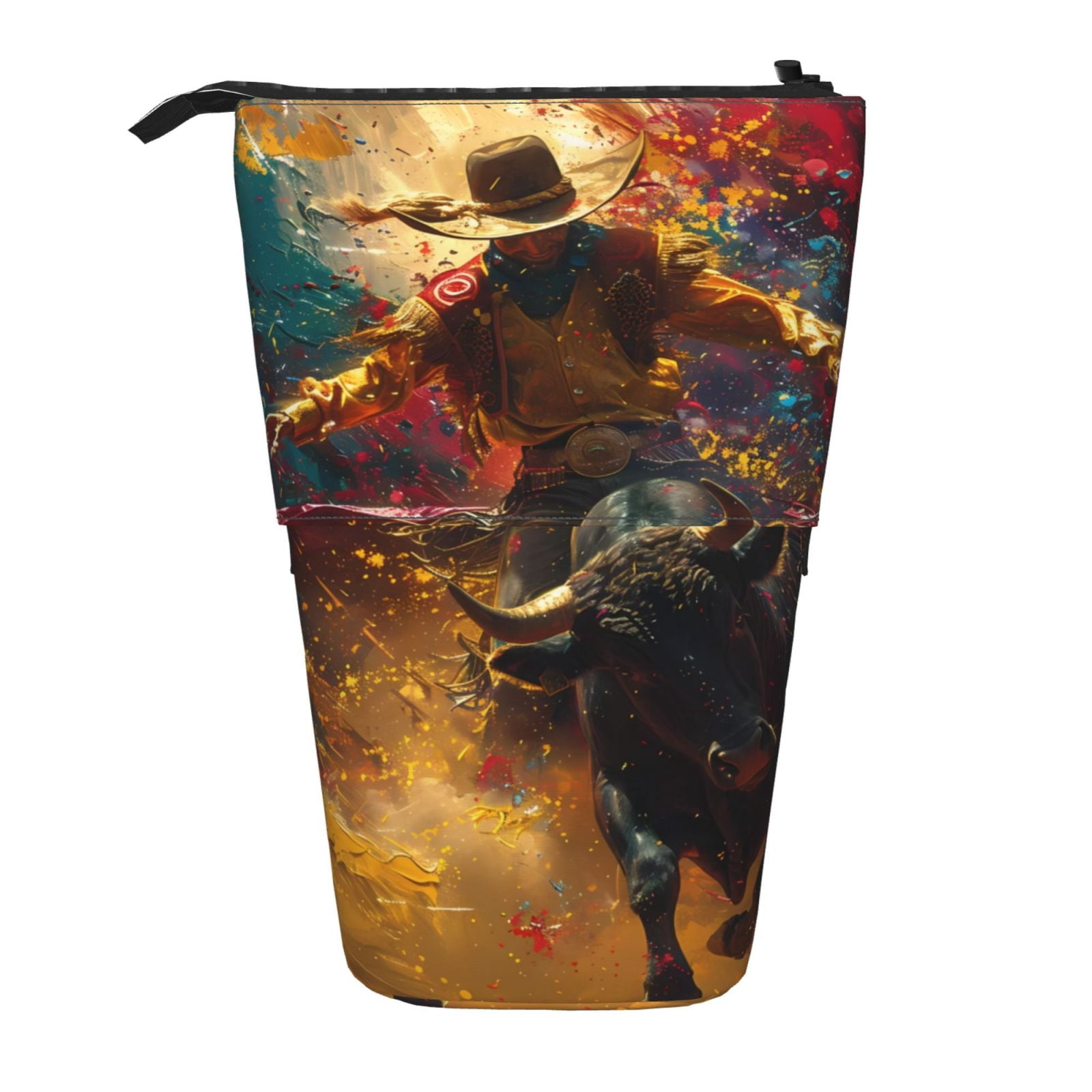 Picia Colorful Bull Western Man Print Telescopic Pencil Case ...