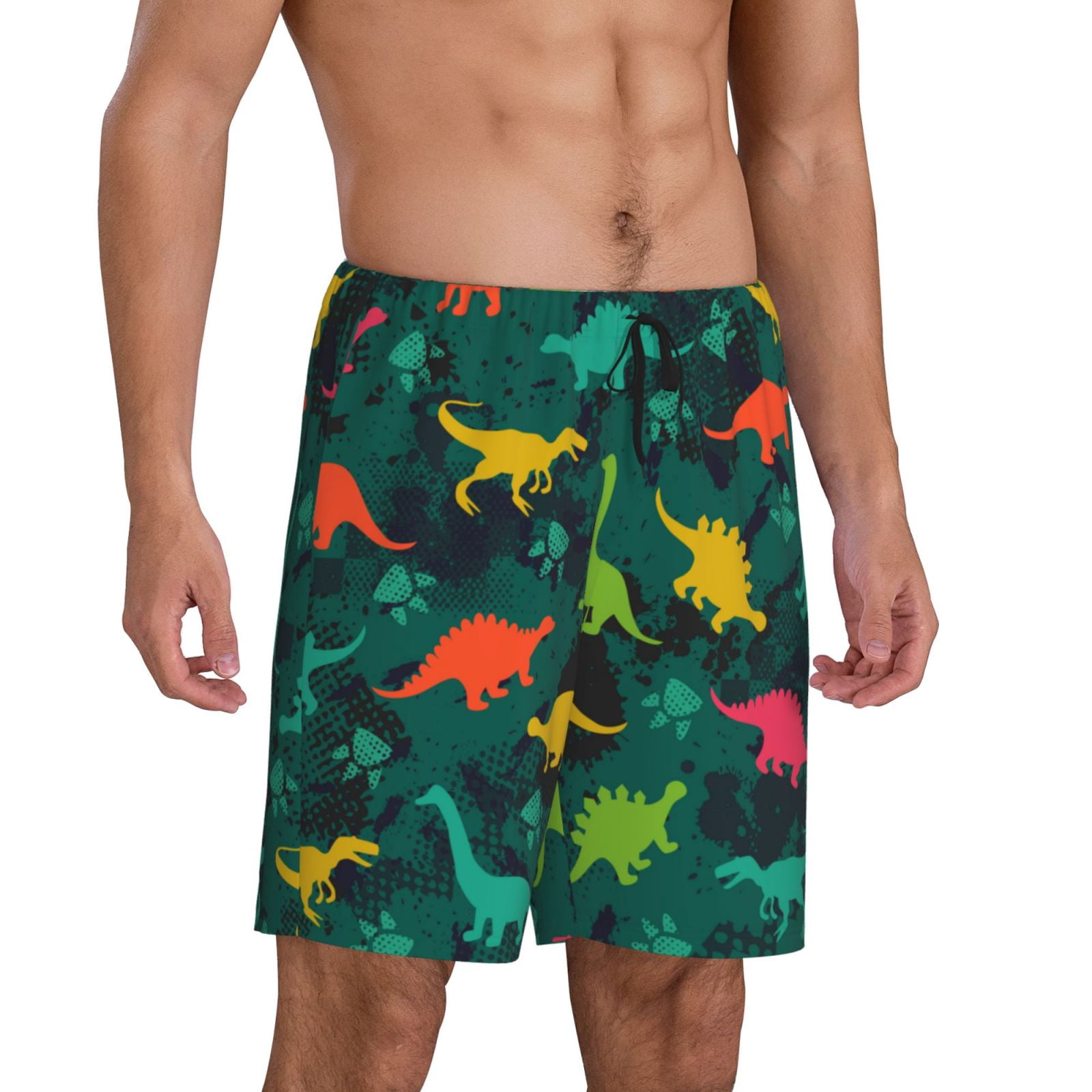 Picia Colorful Dinosaurs Pajama Shorts for Men, Men's Pajama Bottoms ...