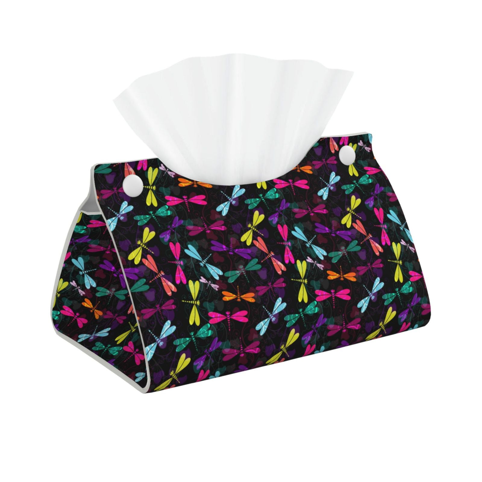 Picia Colorful Dragonflies Pattern Long Tissue Box Cover,PVC Leather ...