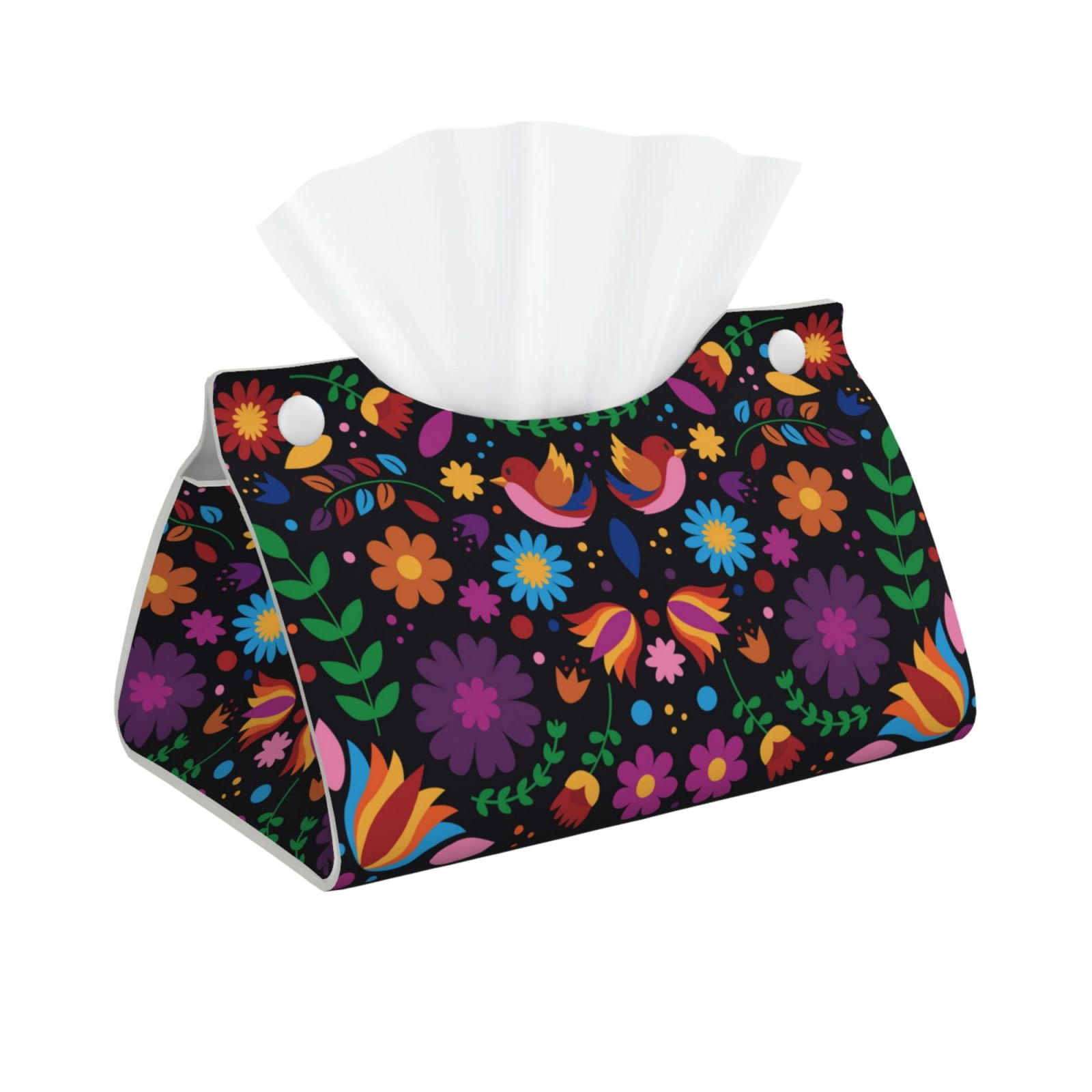 Picia Colorful Floral2 Pattern Long Tissue Box Cover,PVC Leather ...