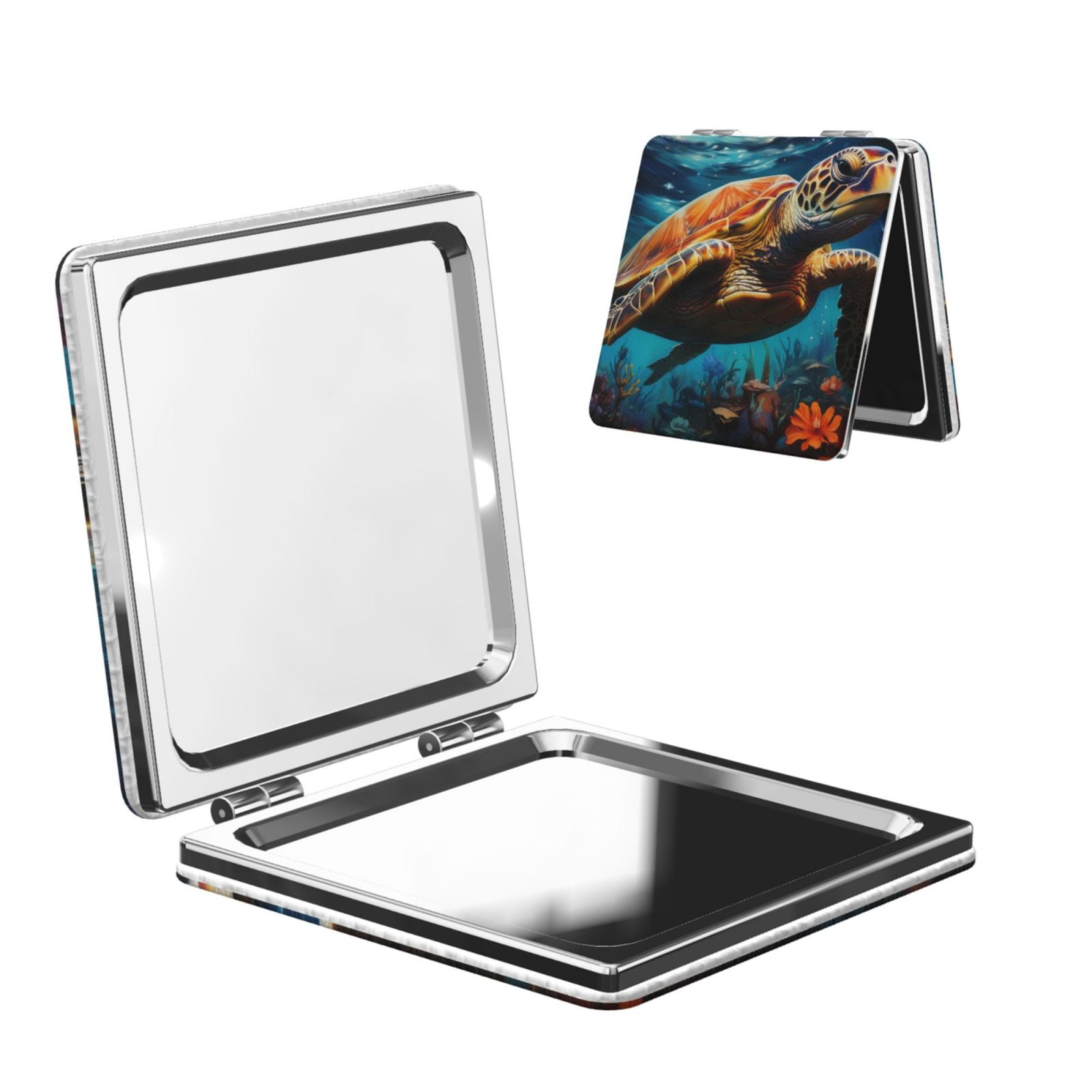 Picia Colorful Flower Sea Turtle for Compact Vanity Mirror , Travel ...