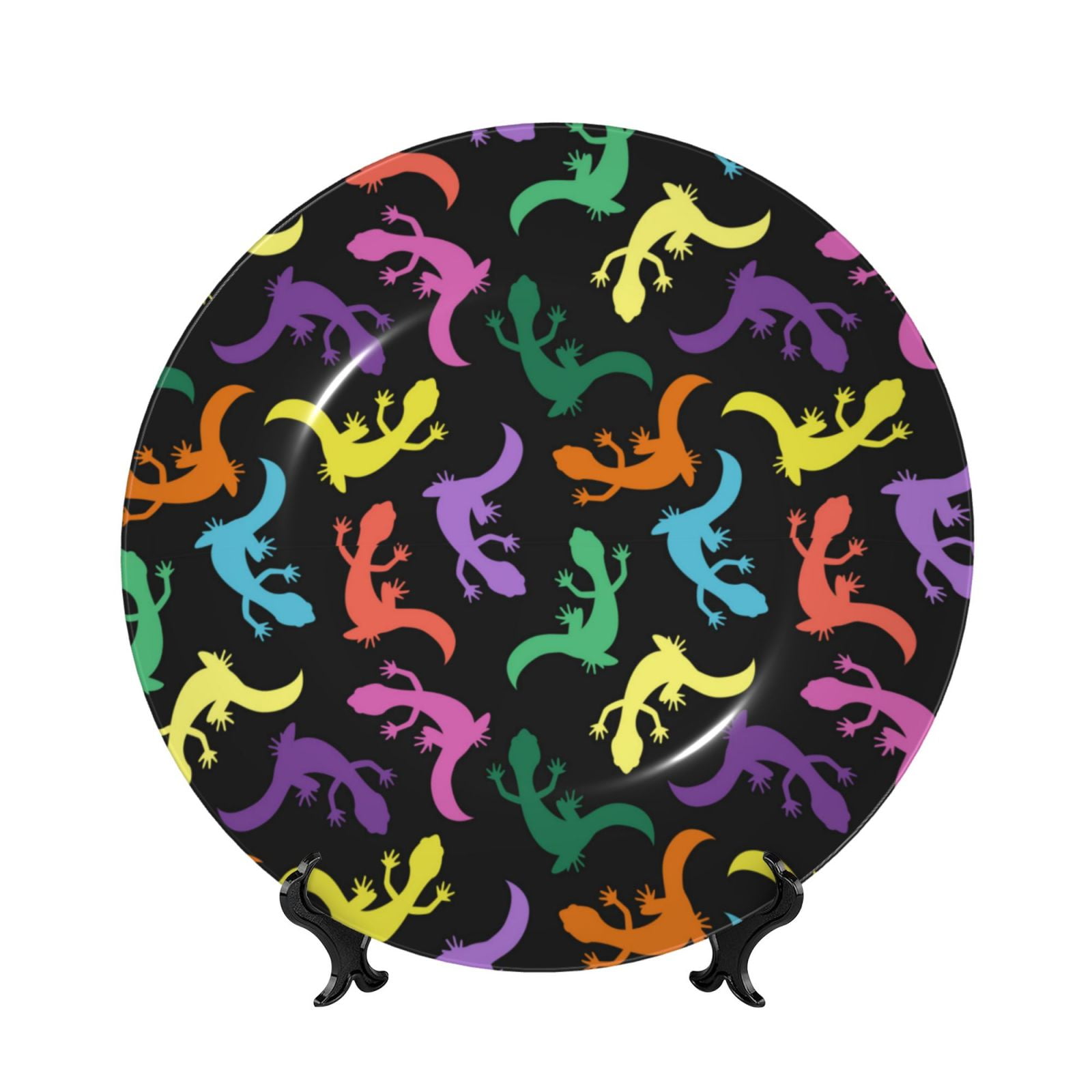 Picia Colorful Lizards Pattern Bone China Decorative Plate – Wall Decor ...