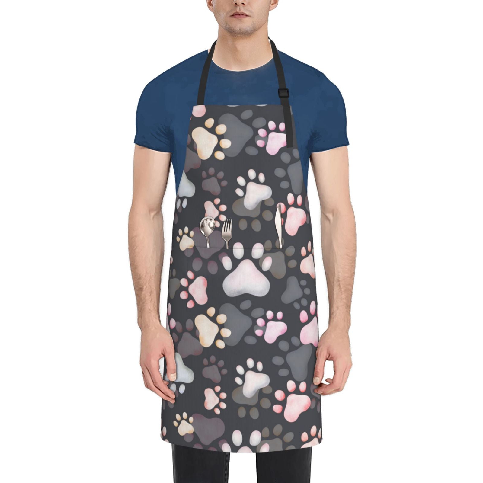 Picia Colorful Paws Of Dog Waterproof Apron for Unisex Adult ...