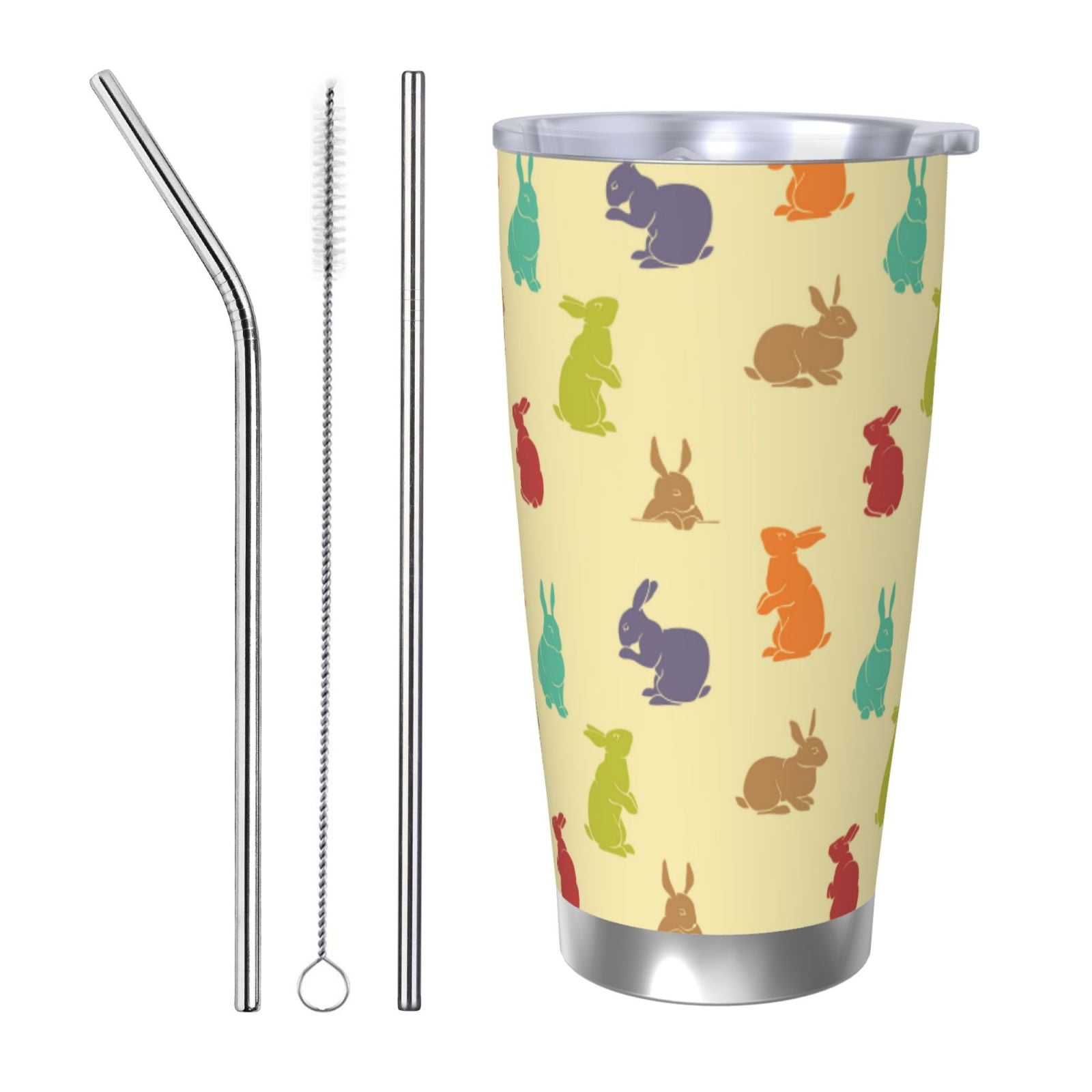 Picia Colorful Rabbit Pattern 20 oz Tumbler Stainless Steel Vacuum ...