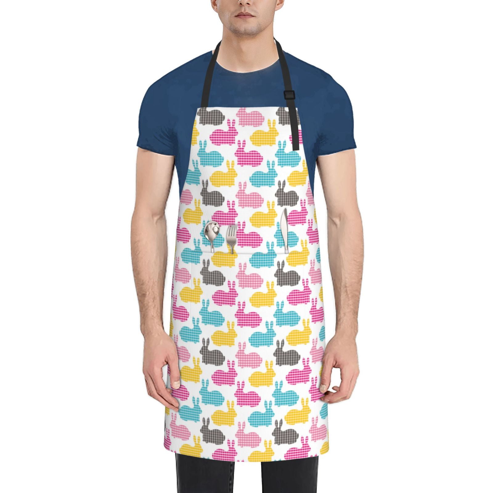 Picia Colorful Rabbit Waterproof Apron for Unisex Adult - Adjustable ...