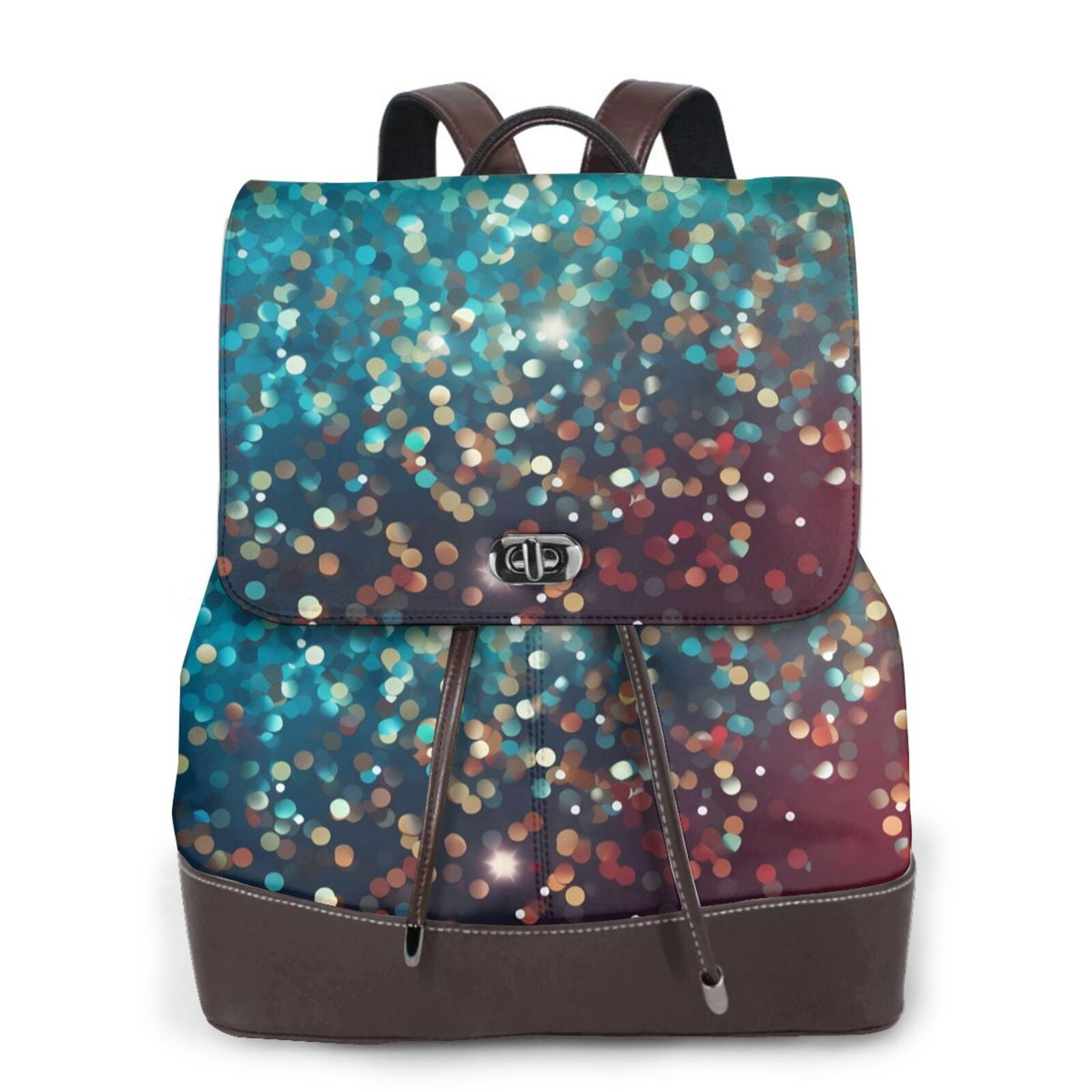 Picia Colorful Rainbow Glitter Pattern Women Backpack Purse Waterproof ...