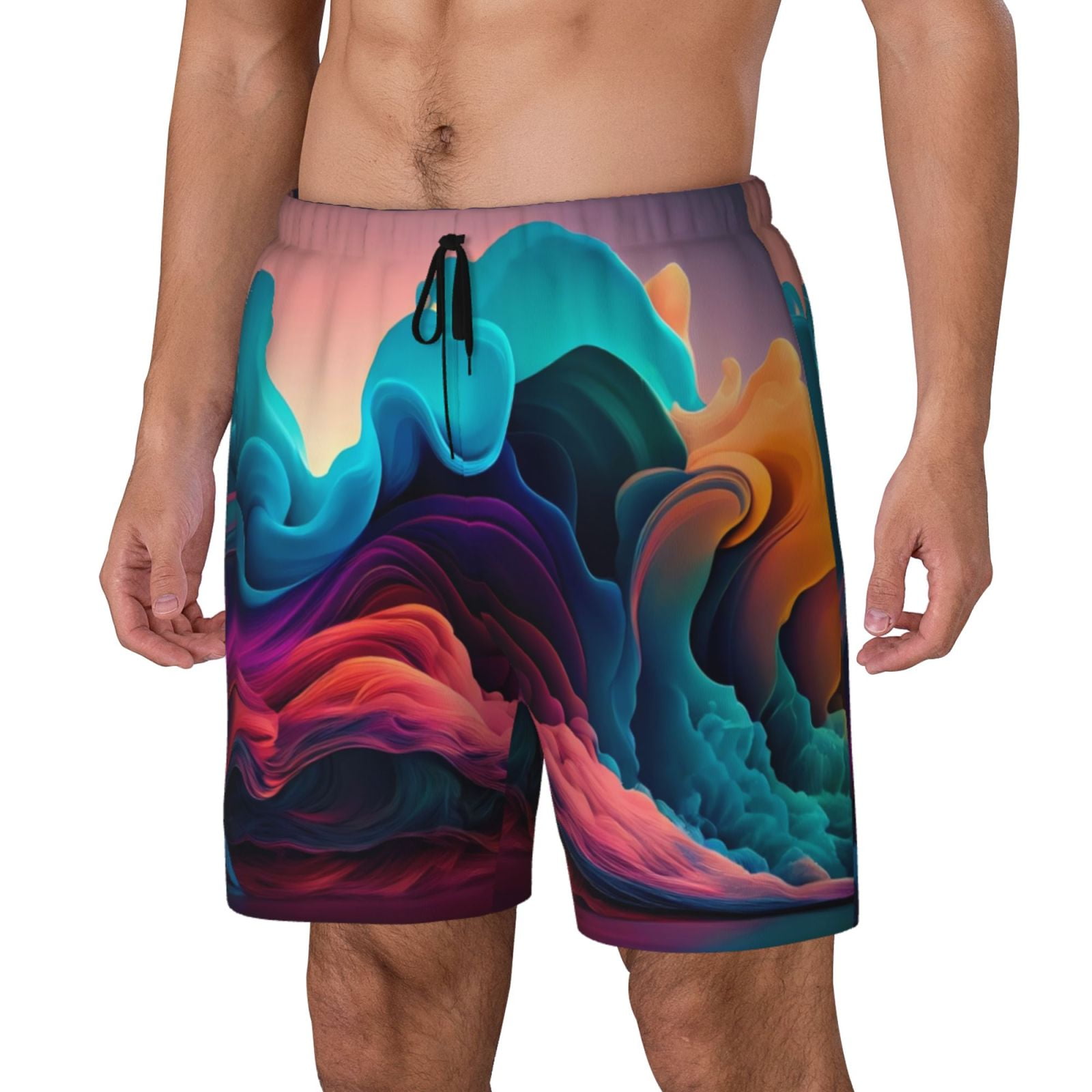 Picia Colorful Surreal Landscape pattern Mens Swim Trunks with ...