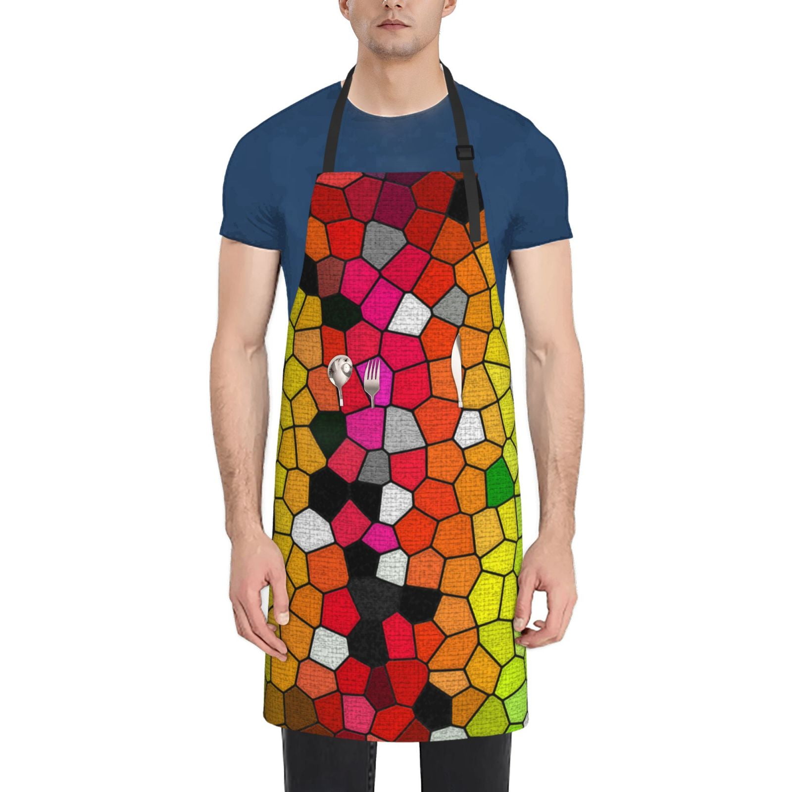 Picia Colorful Tie Dye Stained Glass 1 Waterproof Apron for Unisex ...