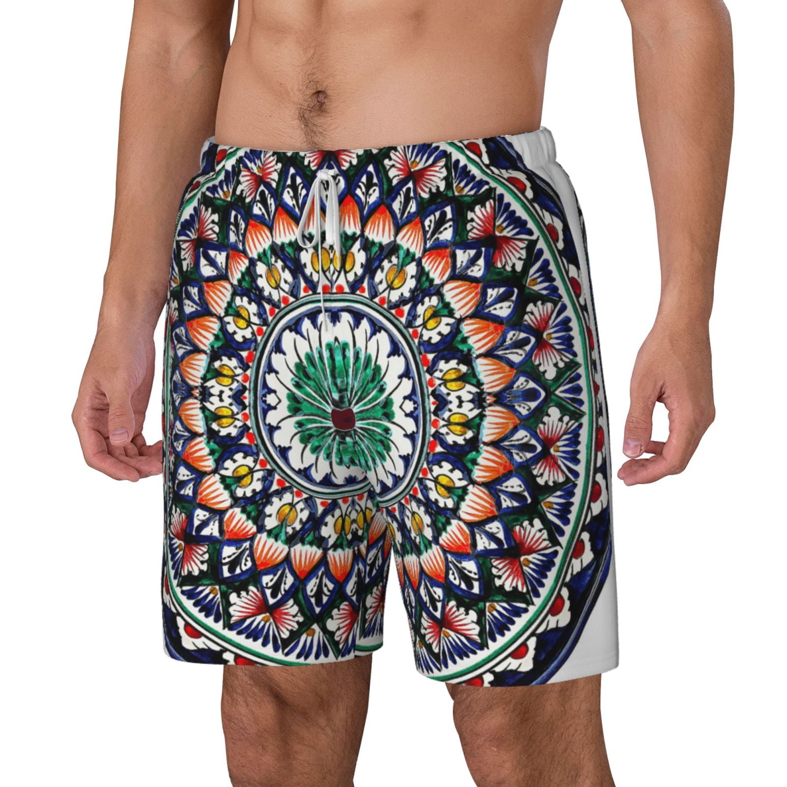 Picia Colorful With Blue Oriental pattern Mens Swim Trunks with ...