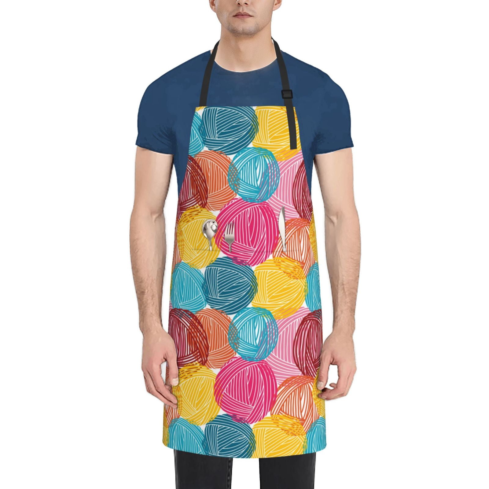 Picia Colorful Wool Balls Waterproof Apron for Unisex Adult ...