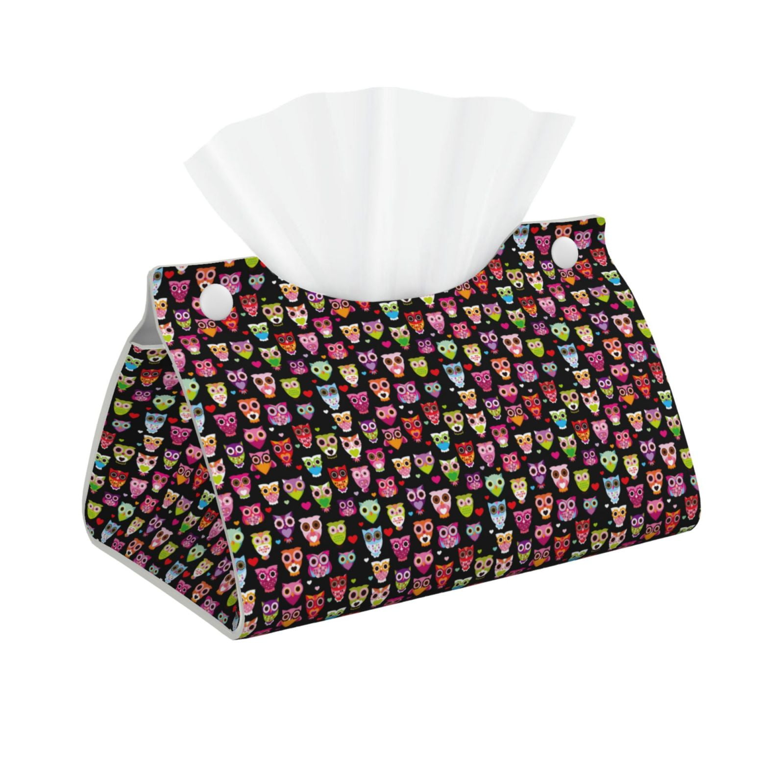 Picia Colourfull Owl Pattern Long Tissue Box Cover,PVC Leather Triangle ...