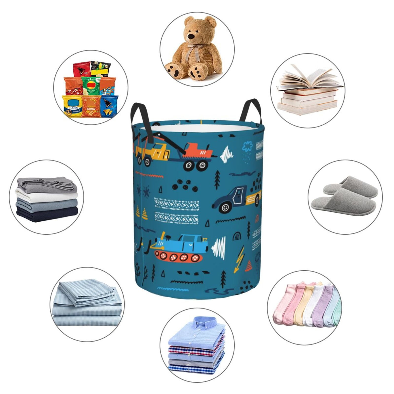 Picia Construction Trucks Large Laundry Basket, Waterproof ...