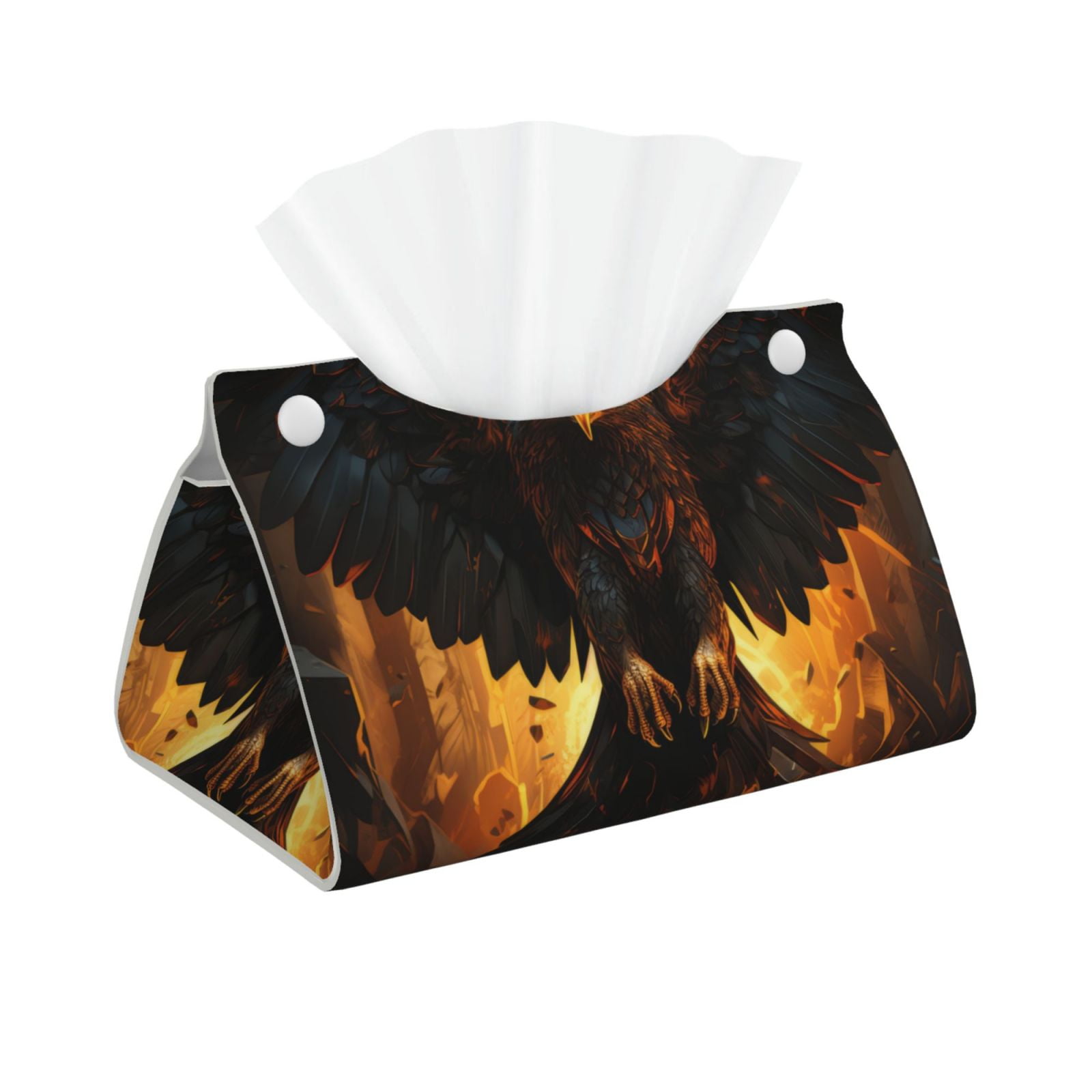 Picia Cool Black Eagle Pattern Long Tissue Box Cover,PVC Leather ...