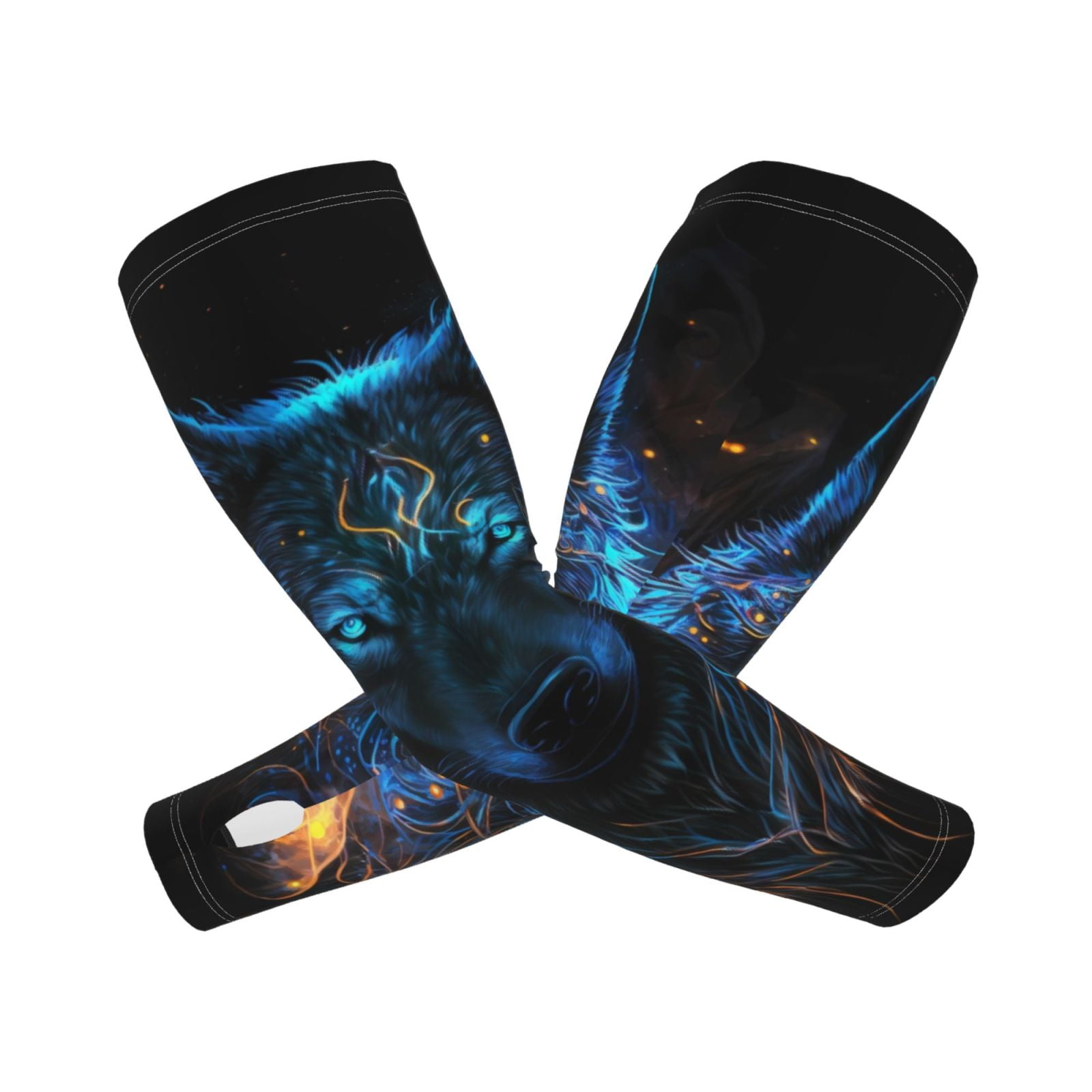 Picia Cool Blue Light Wolf Arm Sleeves for Men and Women - Tattoo Cover ...
